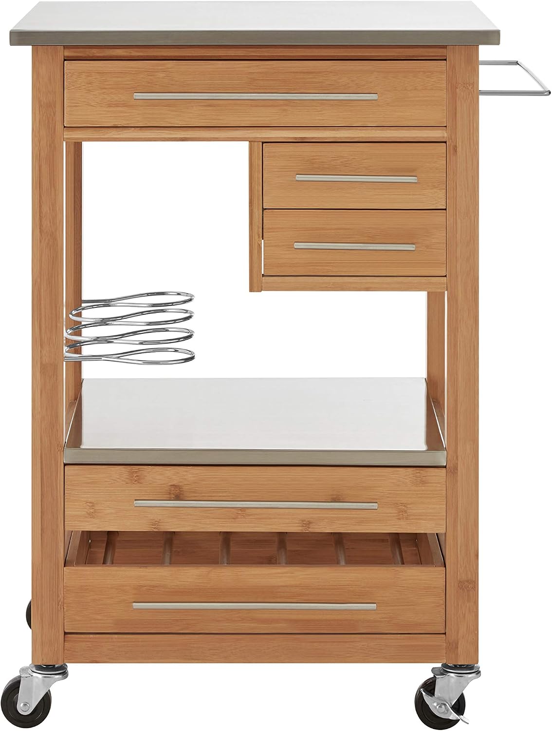 Premier Housewares Kitchen Trolley, Wood, Natural, 50 x 60 x 87 cm ...