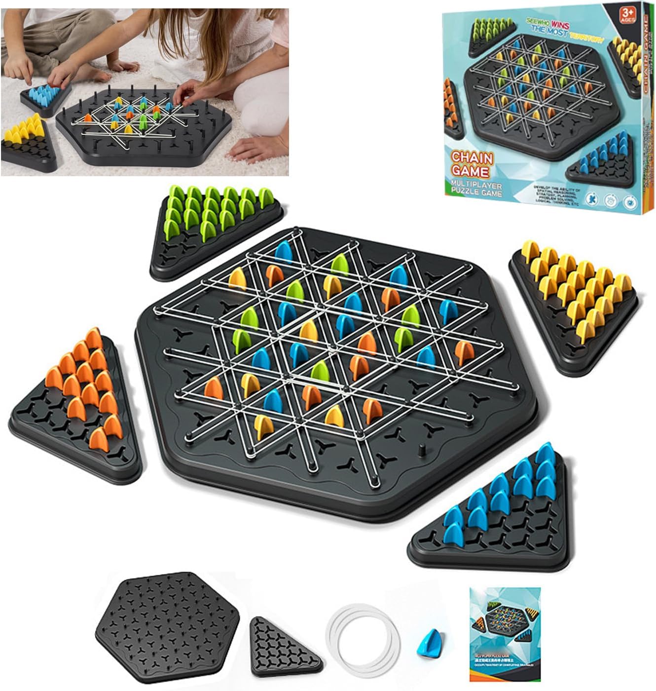 Amazon.com: Chain Triangle Chess Game, 2024 New Triggle Rubber Band ...
