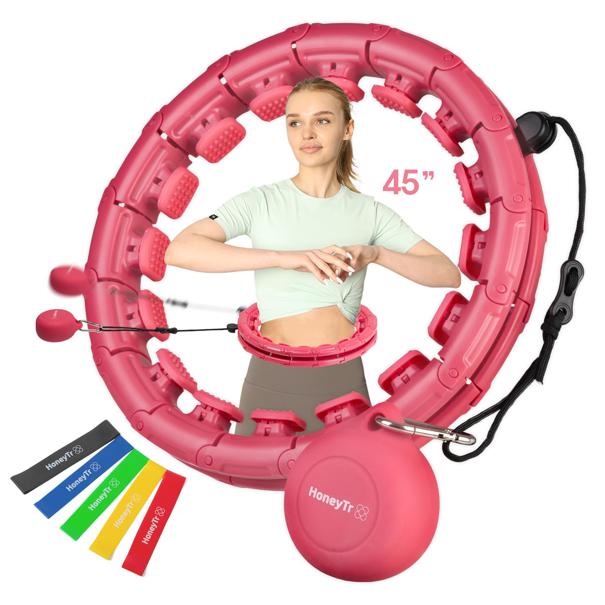 HoneyTr Effective Home Workout with Smart Weighted Hula Hoop ...