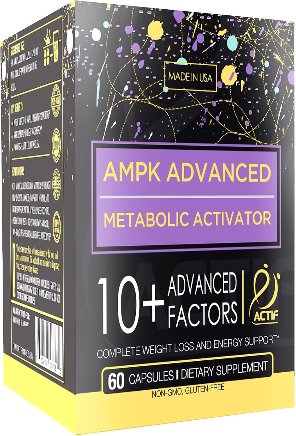 Actif AMPK Advanced Metabolic Activator with 10+ Factors, Non-GMO ...