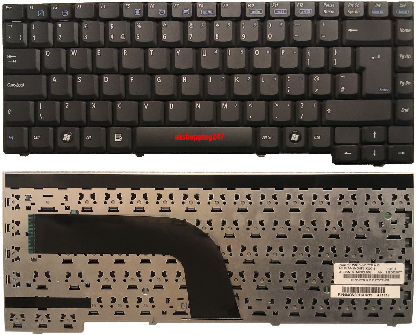 Genuine New Laptop UK Keyboard for Asus A9T X58L X51H X51L X51R X51RL ...