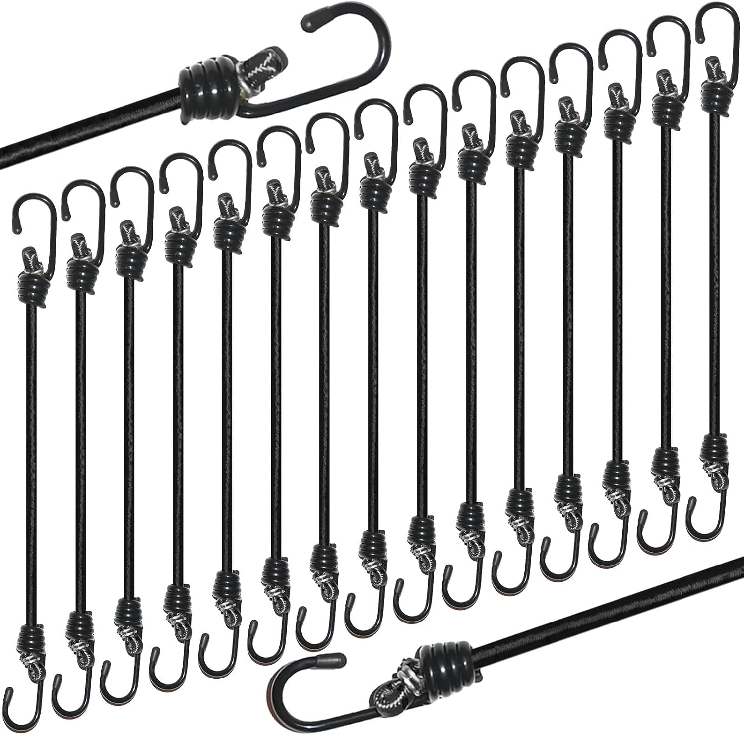 Spanngummi Mit Haken 15 Stück, Robuster Gummispanner Mit Haken 30 cm, Strapazierfähige Expander ...