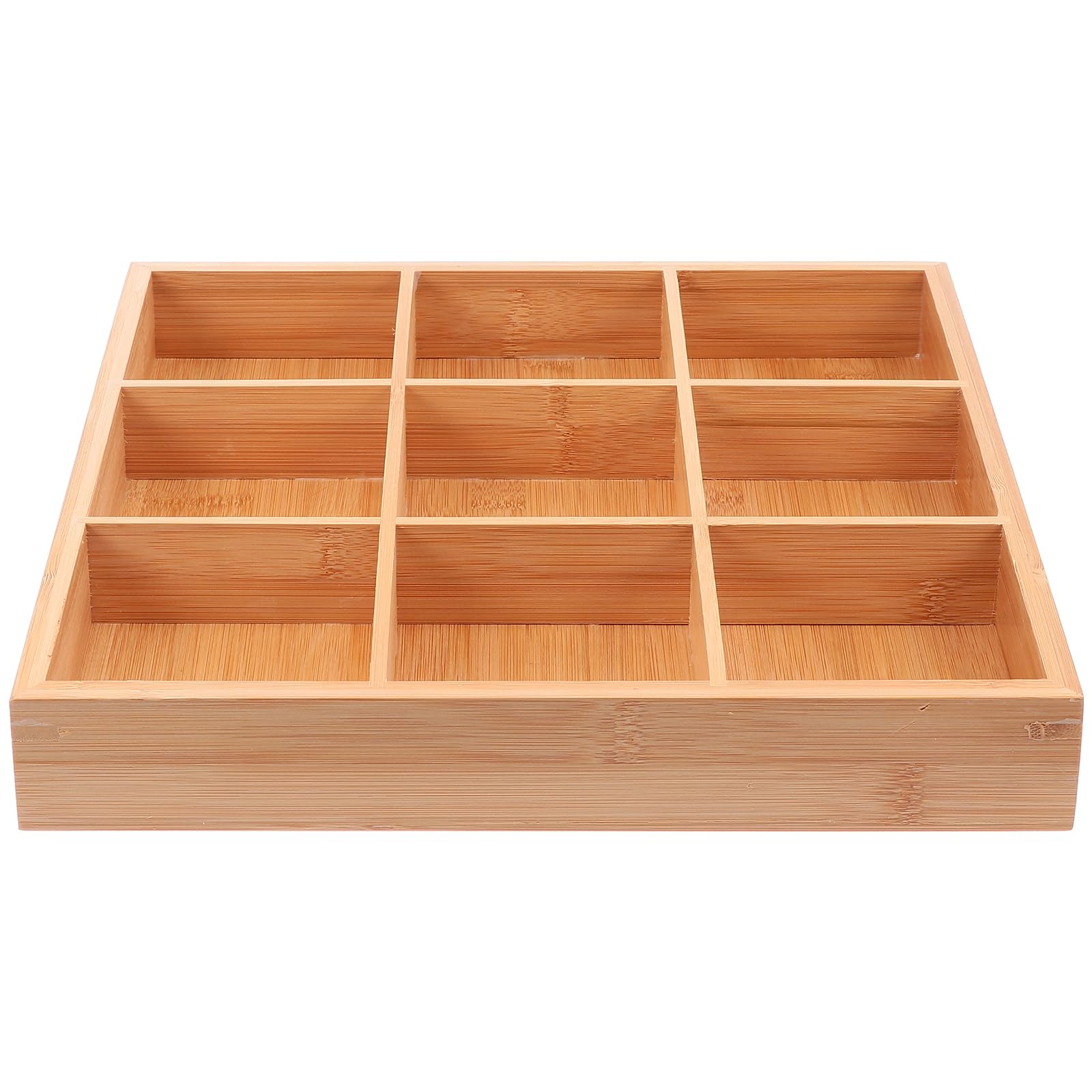 Amazon.com | 9-Compartments Wooden Divided Tray Shallow: Multifunction ...