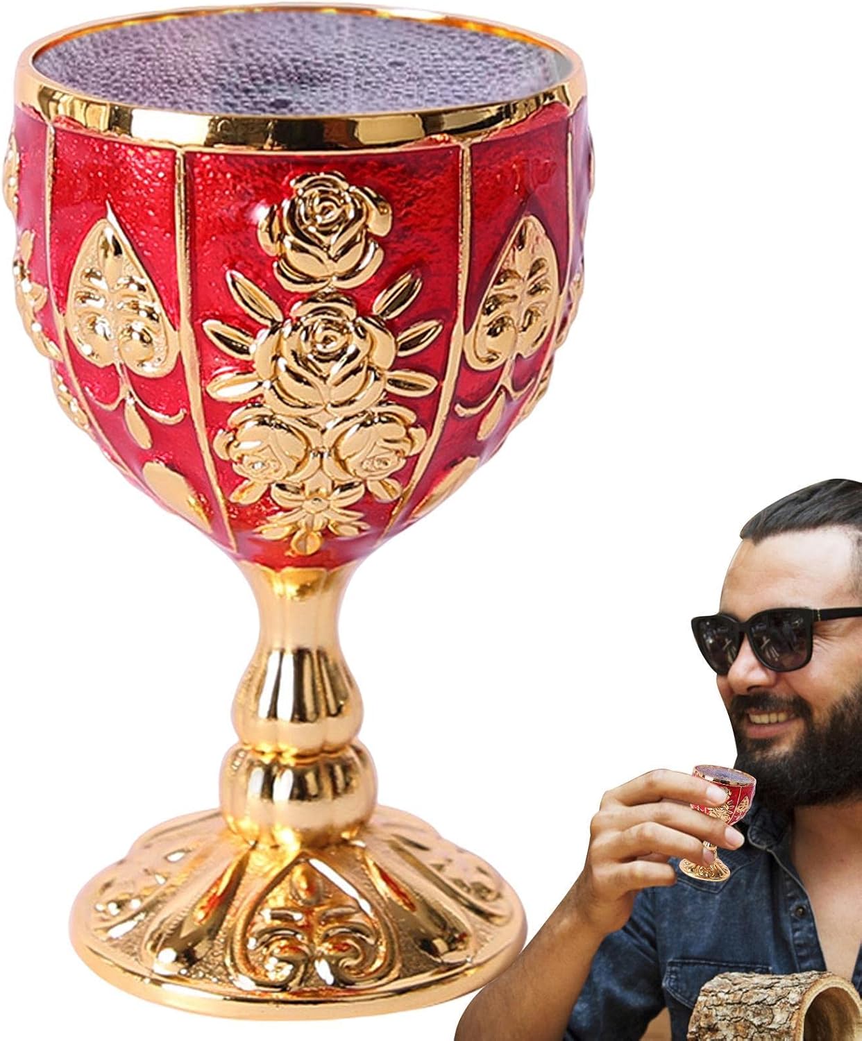 Voiakiu 5 Pieces Retro Wine Cups | Goblet Wine Glasses - Metal Wine ...