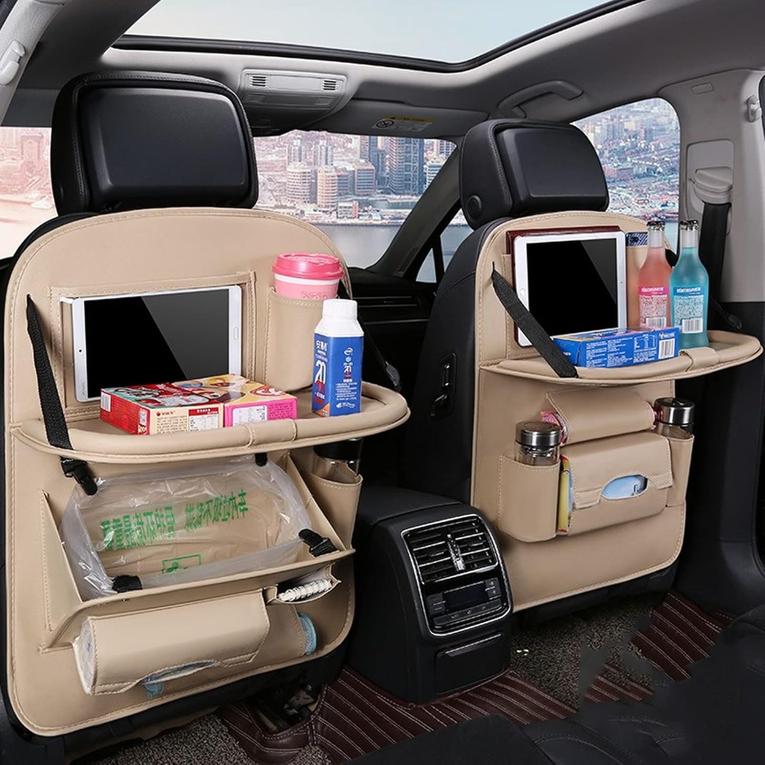 Amazon.com: Car garbage bag storage bag Touch screen transparent pocket ...