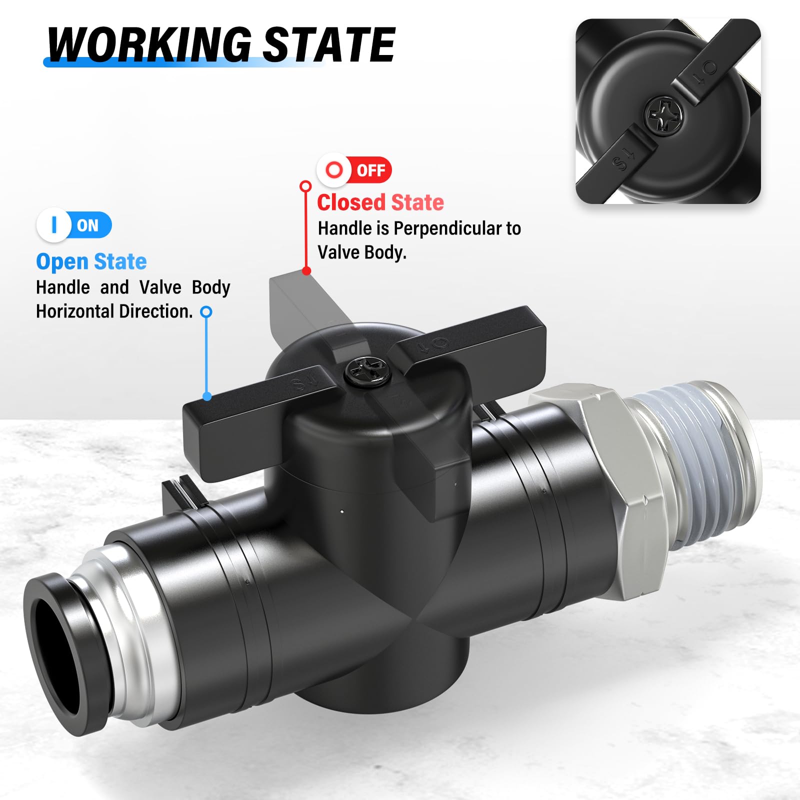 Snapklik.com : 3/8 Inch Tube OD X 1/4 Inch NPT Thread Ball Valve Air ...