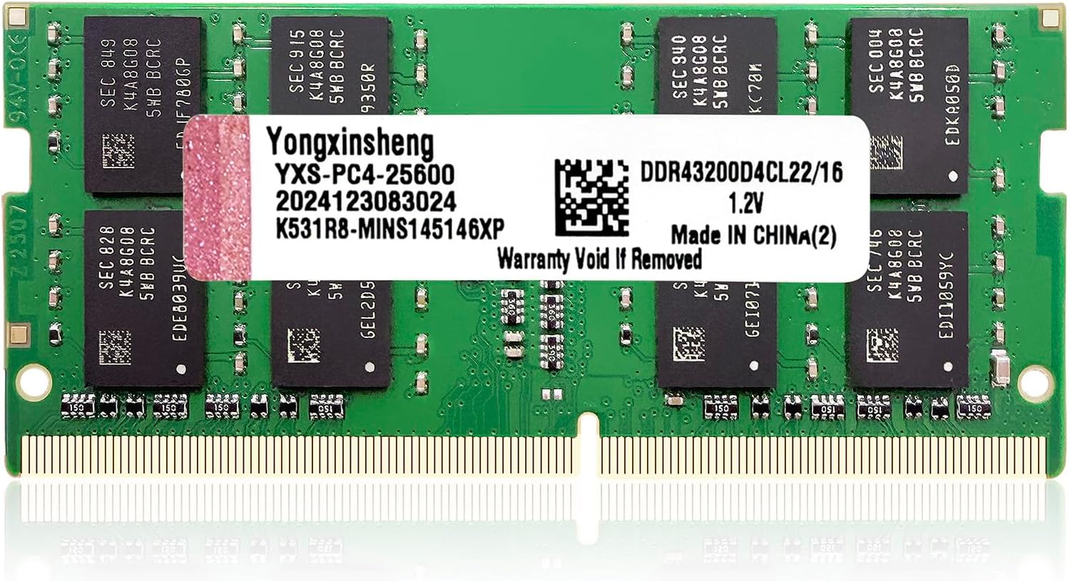 Yongxinsheng DDR4 3200MHz 16GB Laptop RAM PC4-25600 SODIMM Non-ECC ...