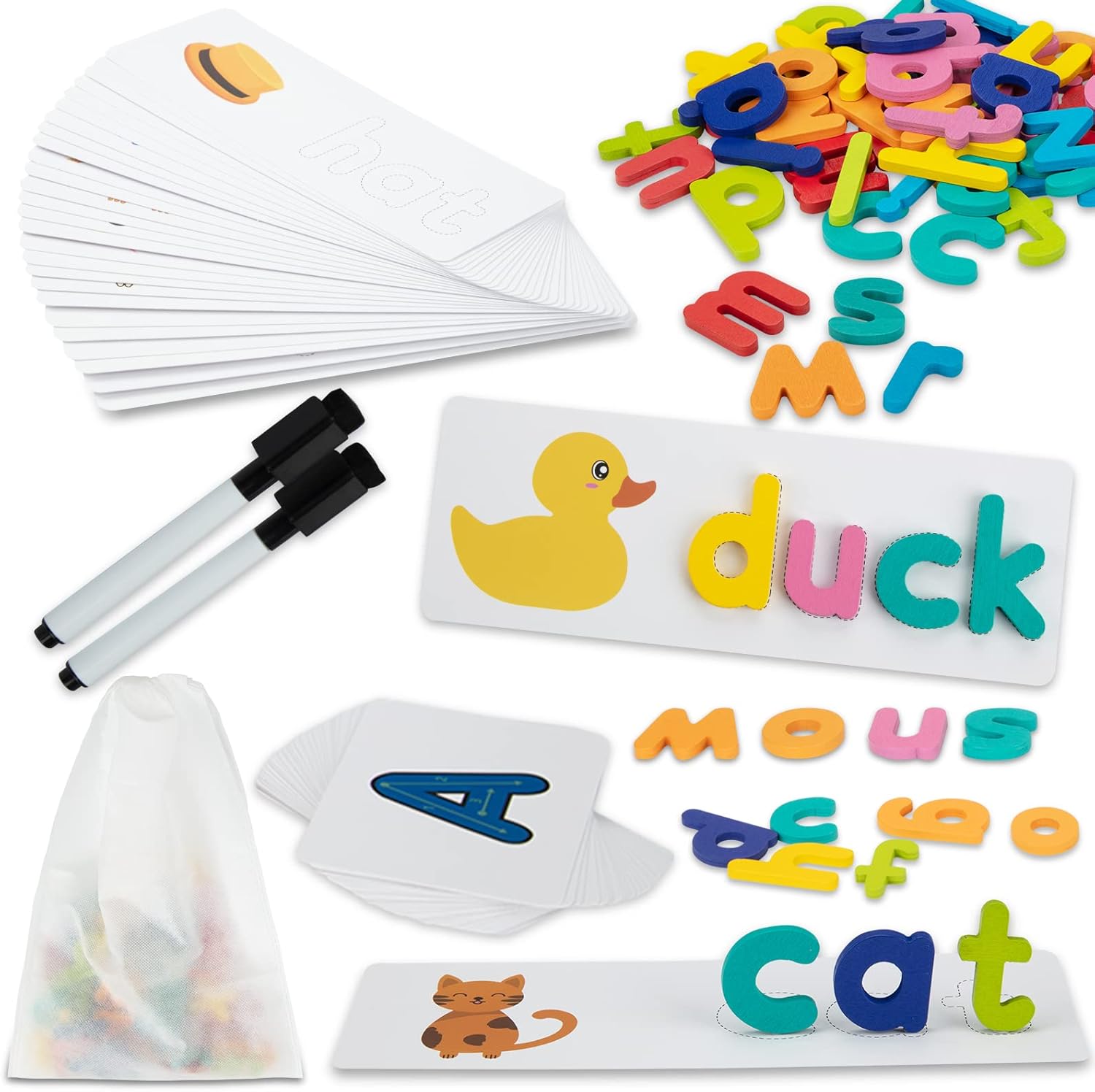 Amazon.com: Matching Letter Game, Wooden Spelling Games with Flash ...