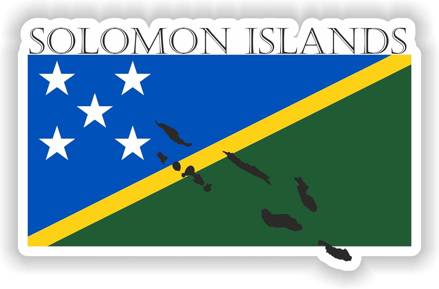 Amazon.com - 1x Solomon Islands Map Flag Pro - Car Vinyl Waterproof ...