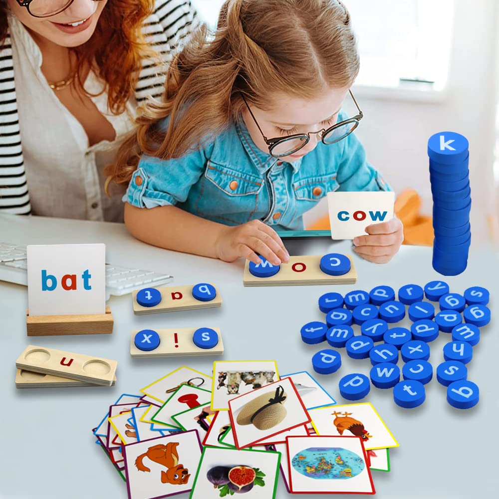 Snapklik.com : Wooden Short Vowel Reading Letters Spelling Toys ...