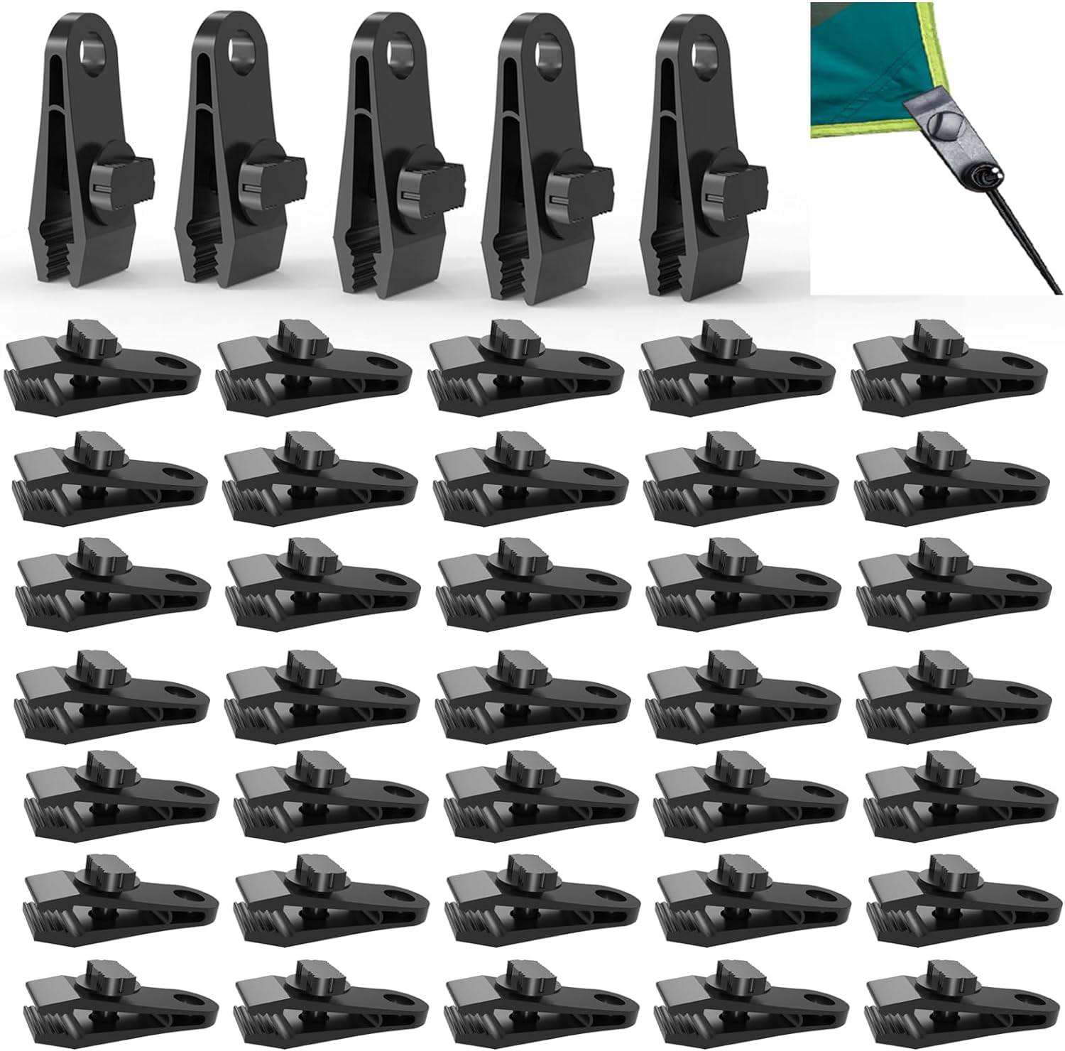 HAPYSA Tarp Clips Heavy Duty Lock Grip - Durable and Reusable Tarp ...