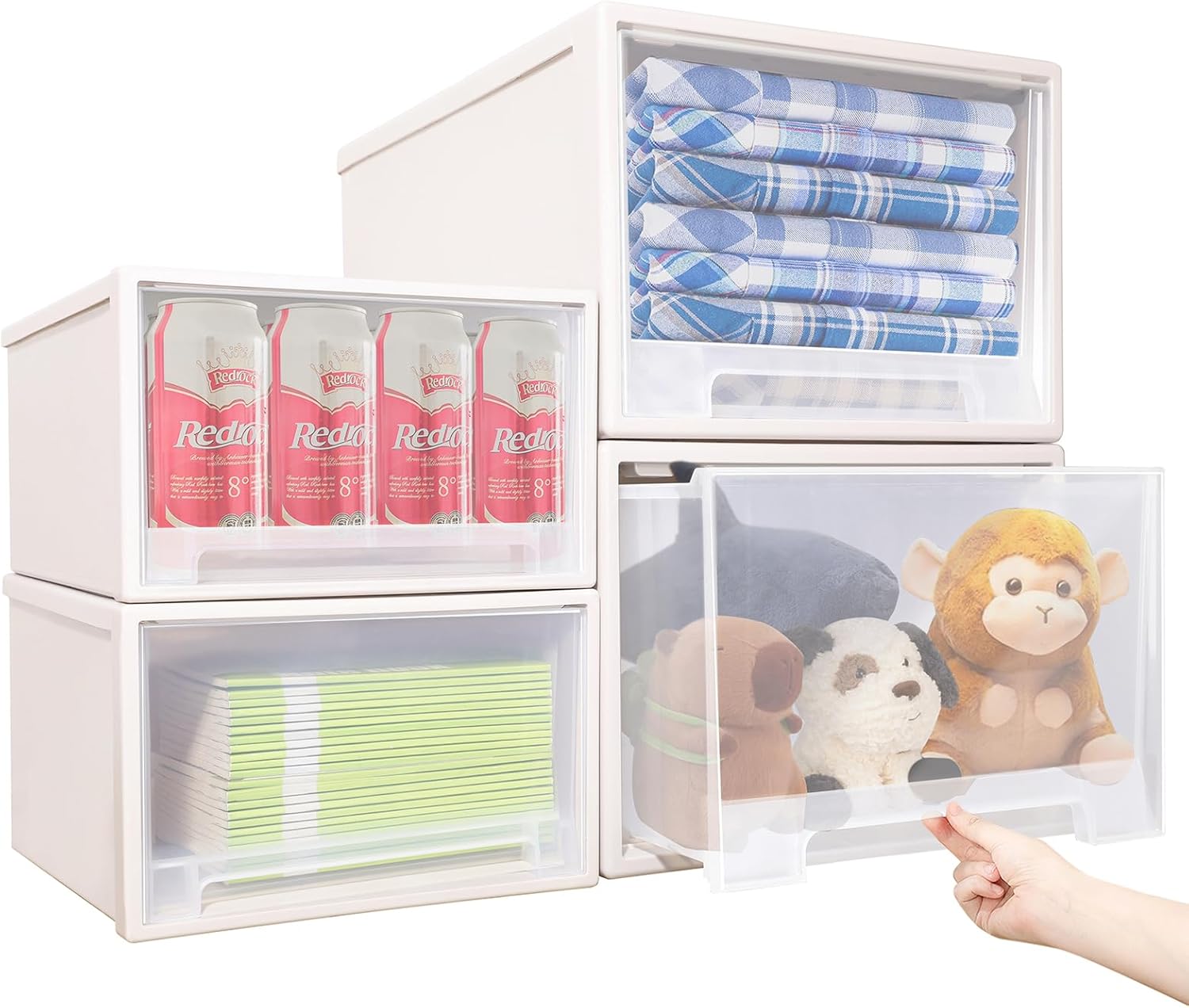 Amazon.com: Yishyfier Stackable Plastic Storage Drawer Organizer with ...