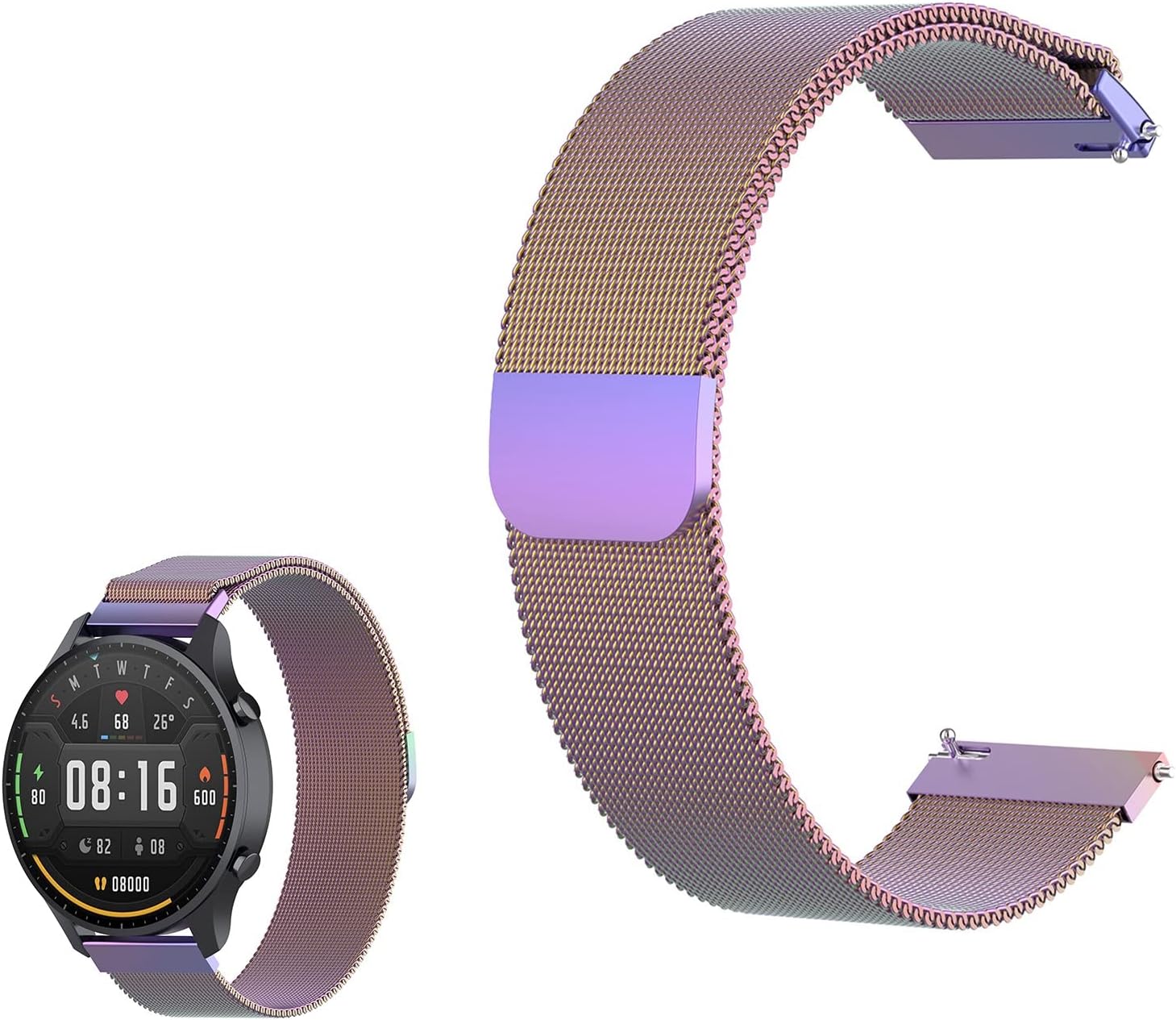 Amazon.com: Mesh Woven Quick Release Watch Band, -16mm/18mm/20mm/22mm ...