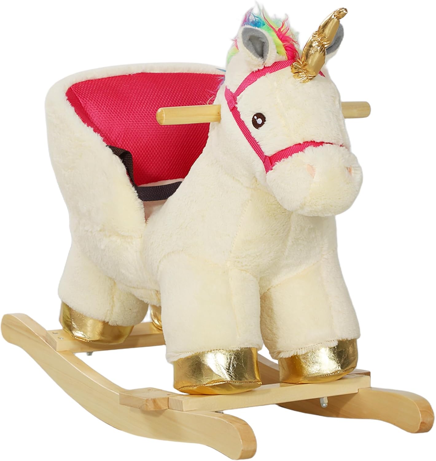 Amazon.com: Qaba Kids Rocking Horse, Ride on Unicorn with Realistic ...