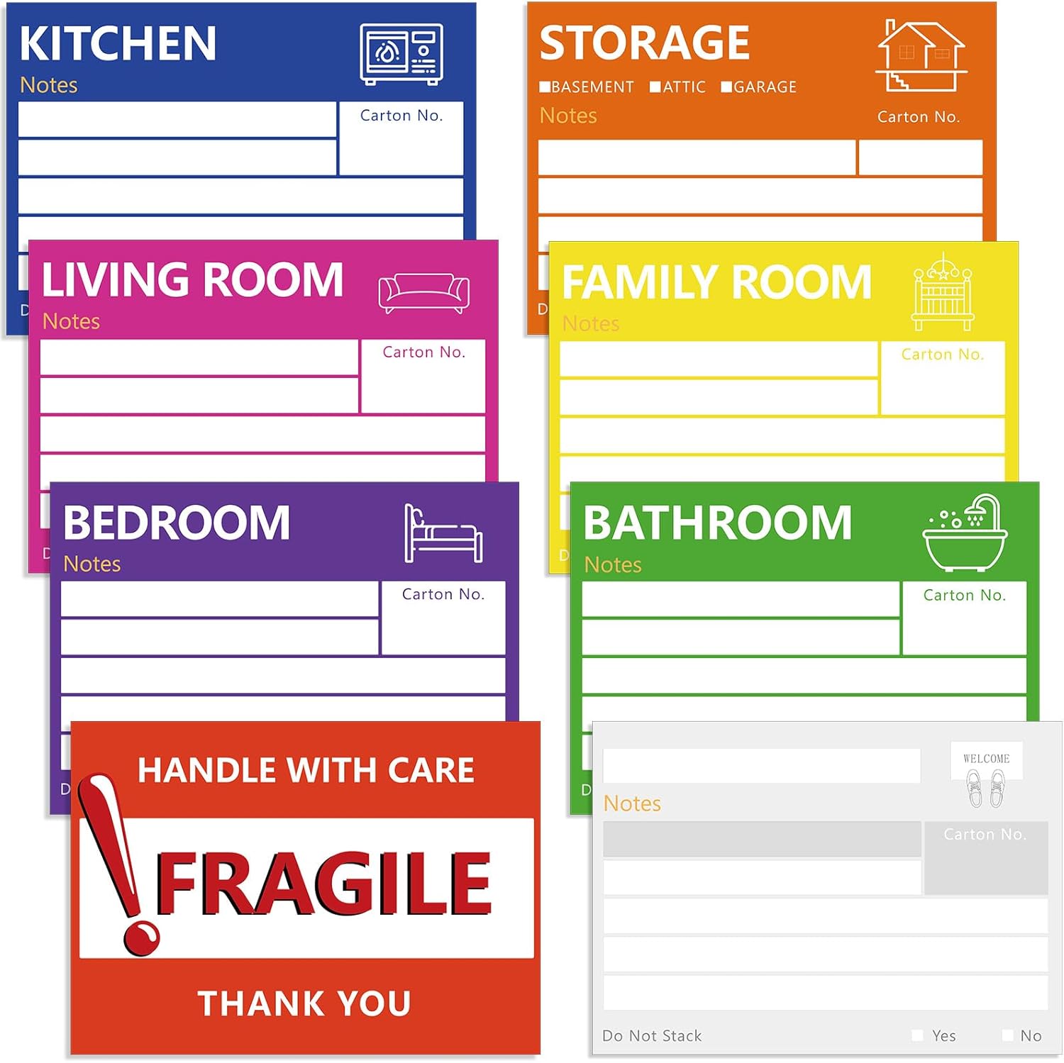 Amazon.com : 6 x 4 in Large Moving Labels for Boxes, Home Moving ...