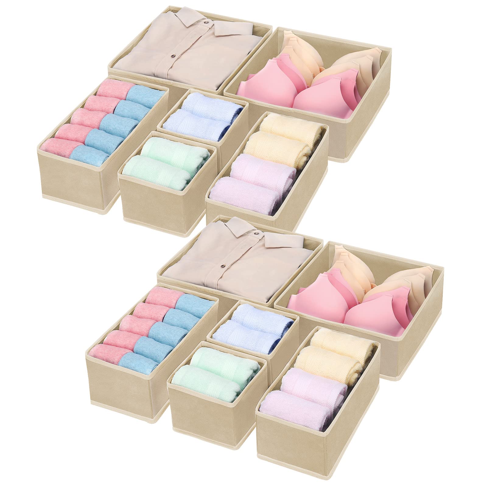 Amazon.com: Felibeaco Set of 12 Foldable Clothes Drawer Organizers ...