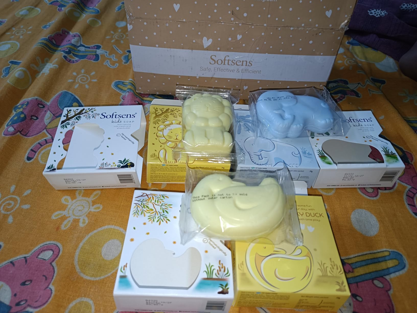 Softsens Assorted Pack of 4 Kids Soap | Gentle & Nourishing with Shea ...