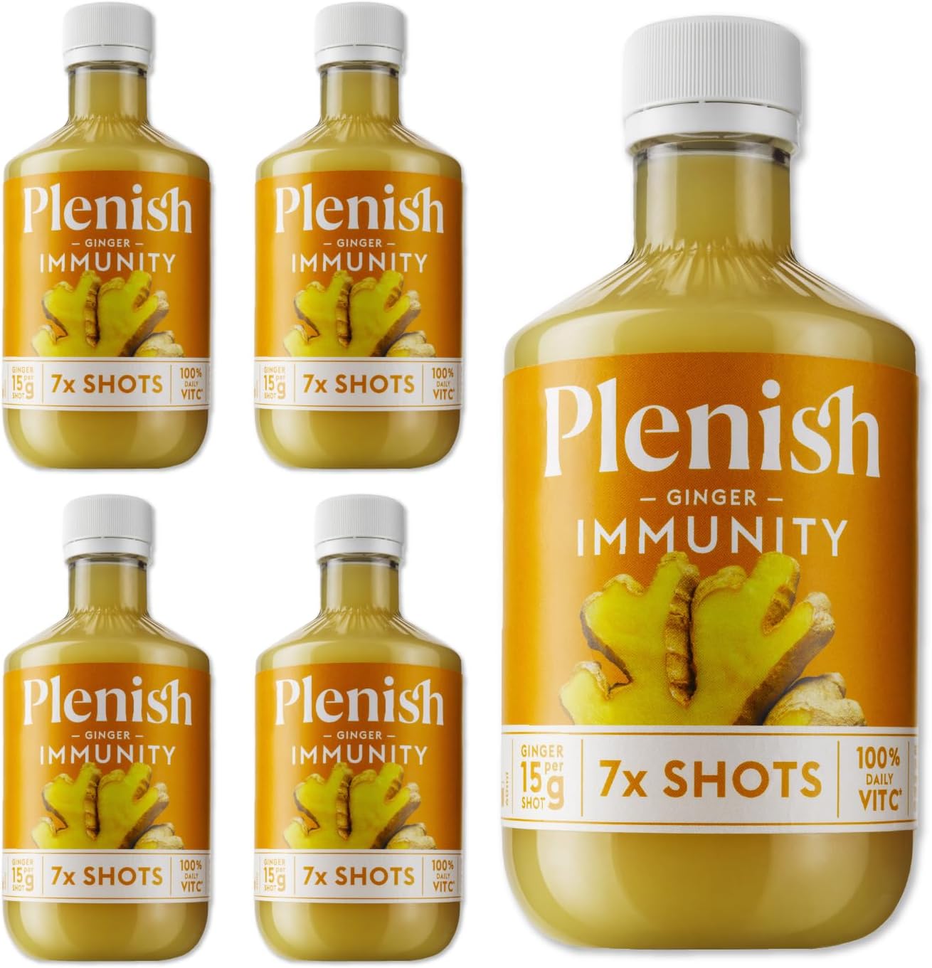 Plenish Ginger Immunity Shots Multipack 4 x 420ml Dosing Bottles | 28 ...