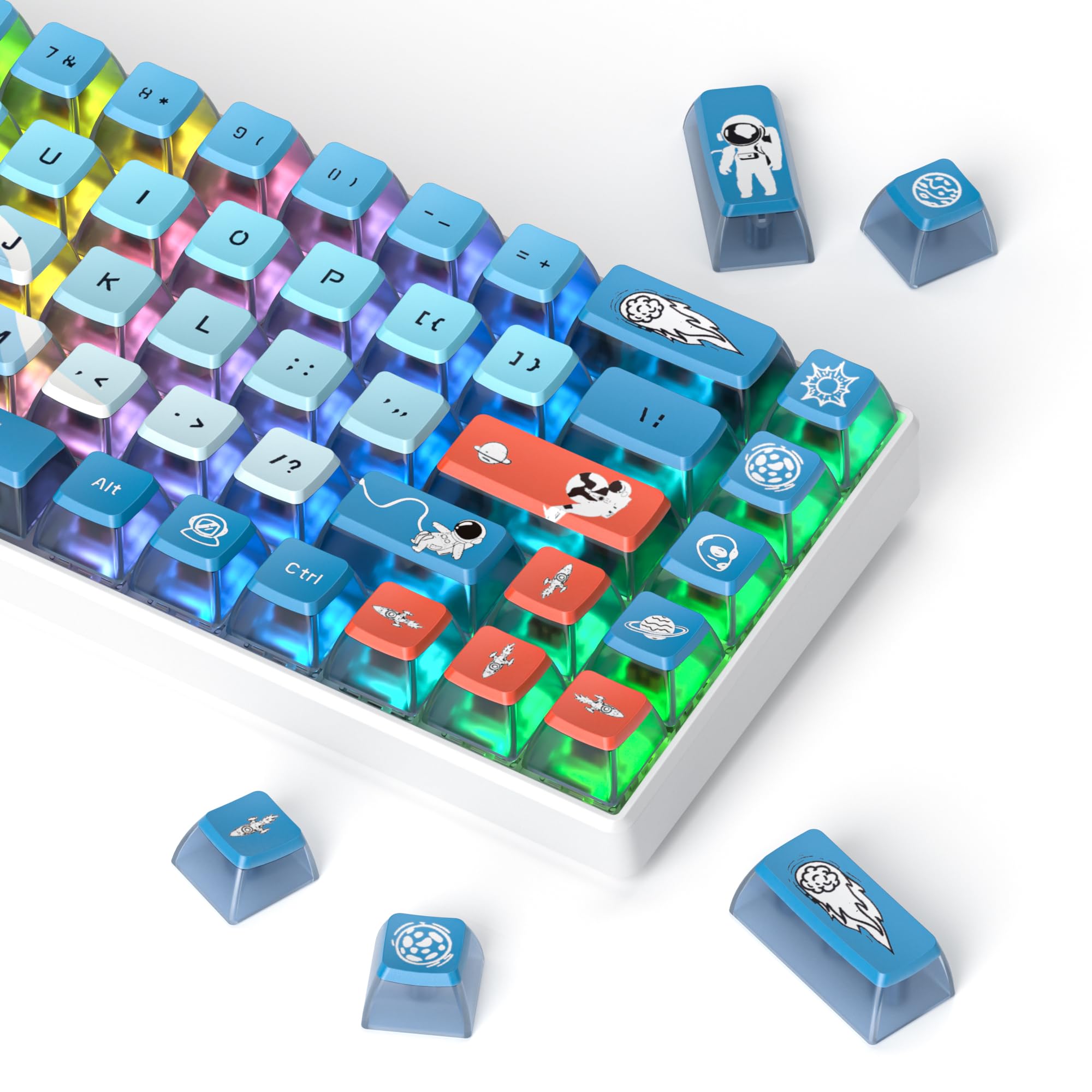 Amazon.com: Owpkeenthy Pudding PBT Keycaps 75 Percent with Punk Style ...