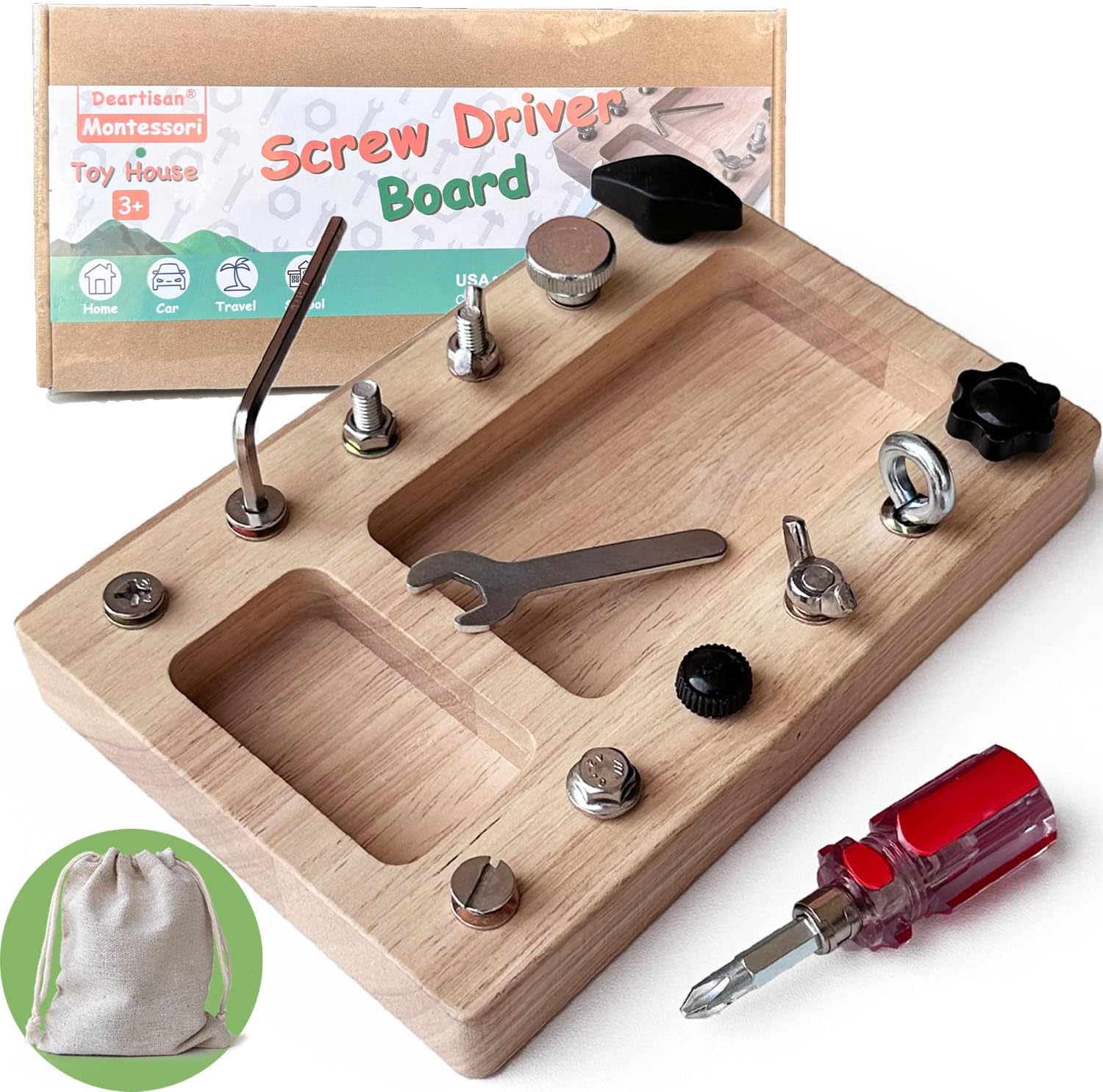 Amazon.com: Double-Row Richer Design- Montessori Screwdriver Board Sets ...
