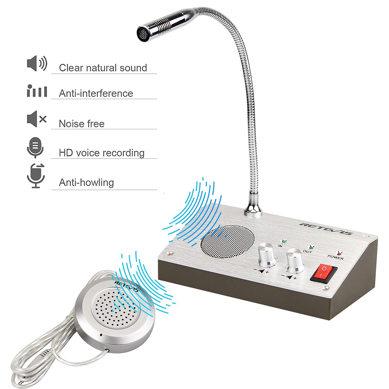 Retevis RT-9908 Window Speaker System,Intercom System for Business ...