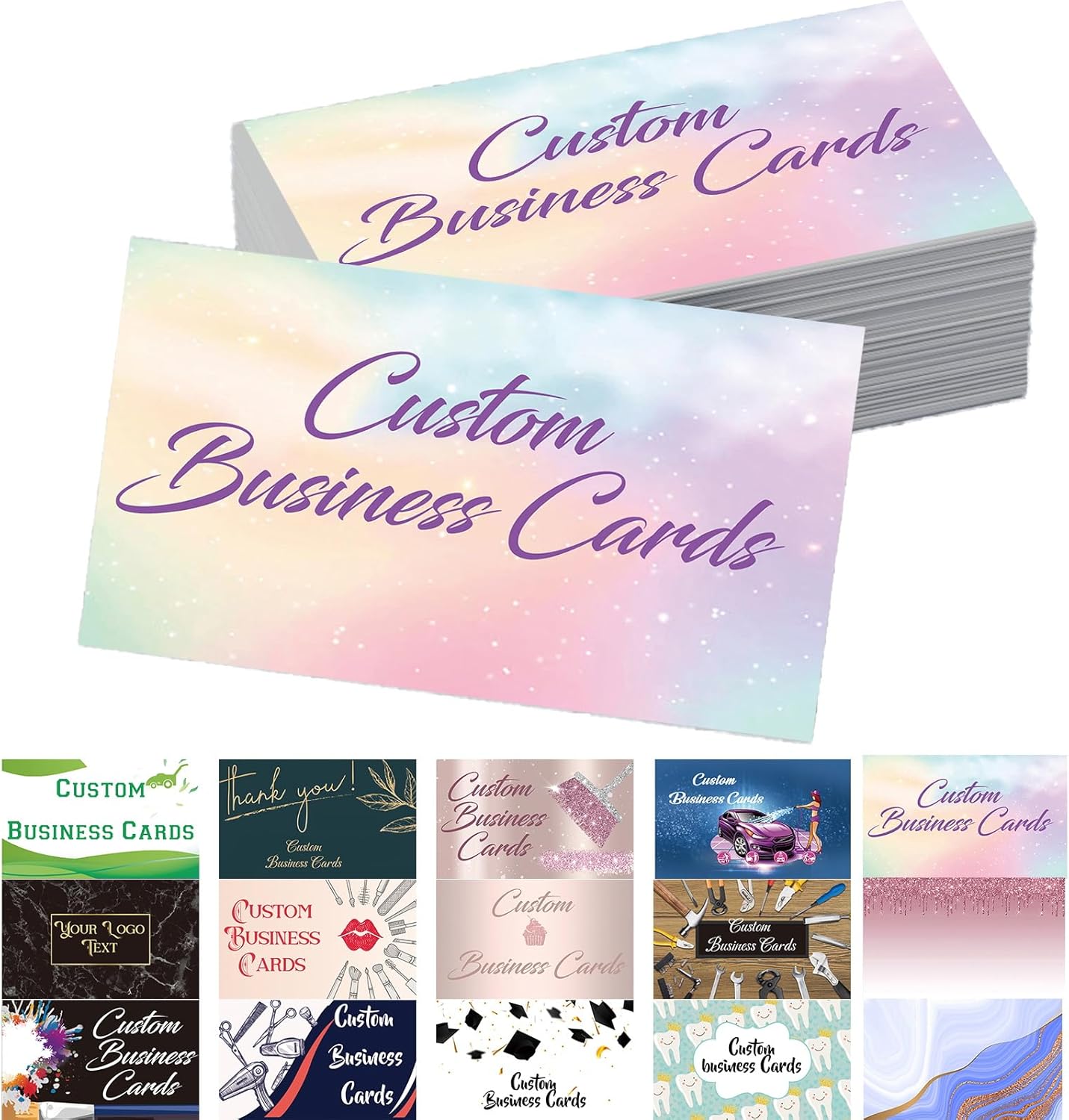 Amazon.com : 100PCS Custom Business Cards Printable Personalized ...