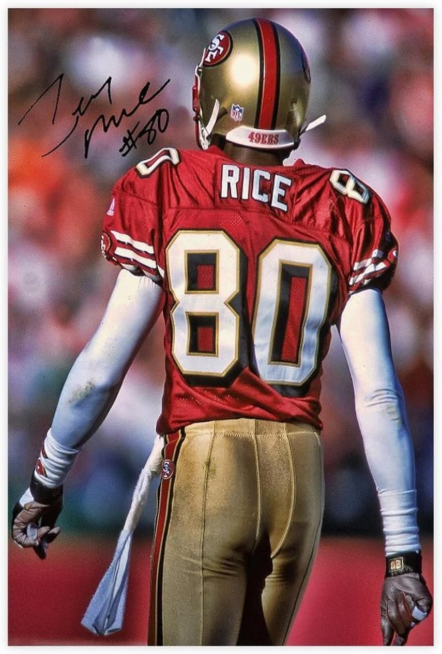 Amazon.com: BAWEE Jerry Rice Poster Canvas Poster Wall Art Decor Print ...