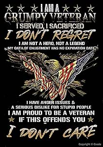 Amazon.com: Veterans Day Decorations I Am Grumpy Veteran I Served I ...