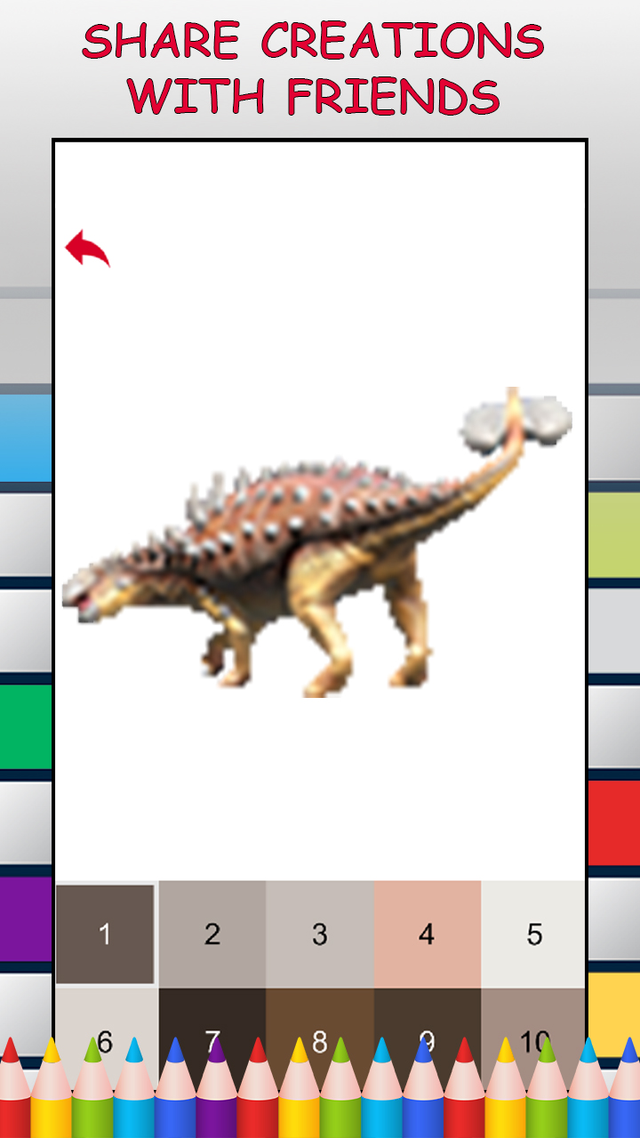 Dinosaurs Color by Number - Free Pixel Art Game - Coloring Book Pages ...