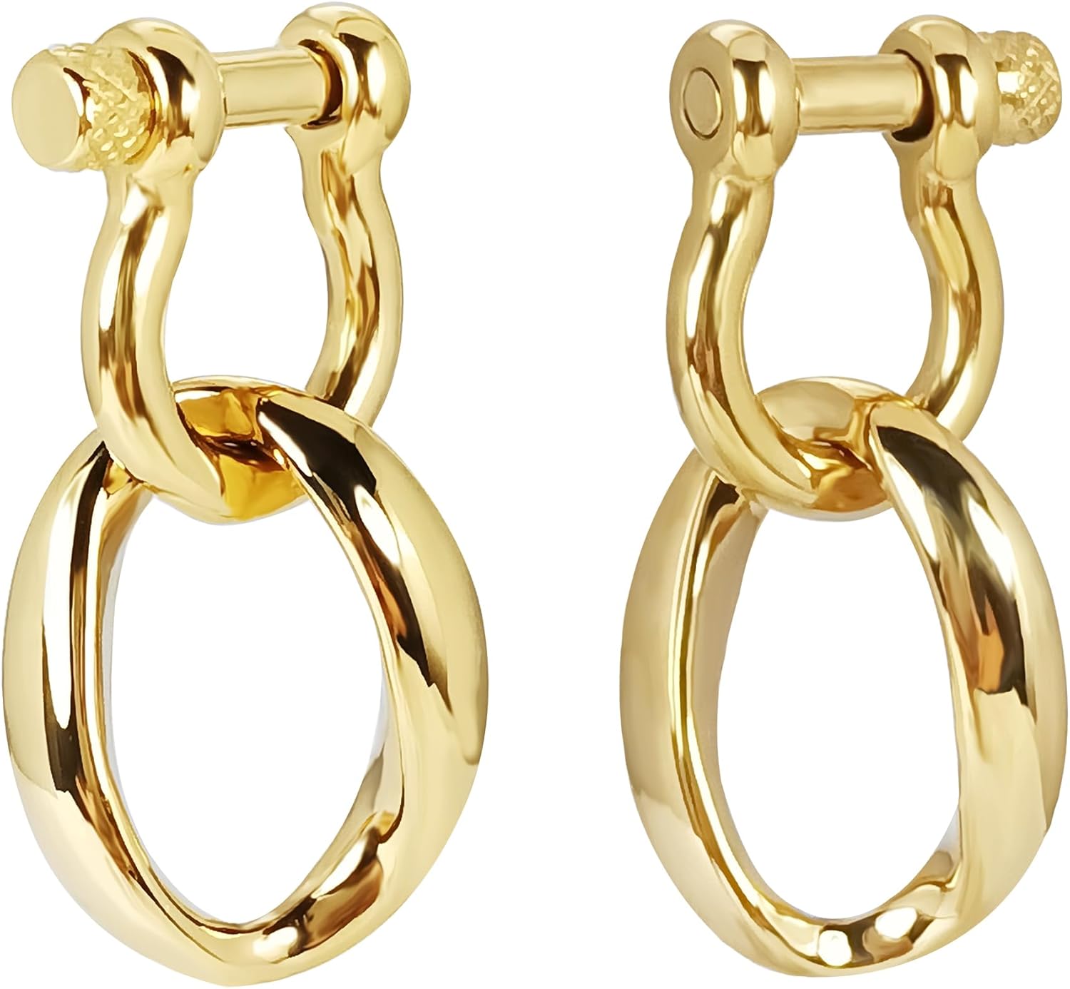 Amazon.com: DEWGEM Hoops Dangle Ear Gauges for Women Ear Hangers ...