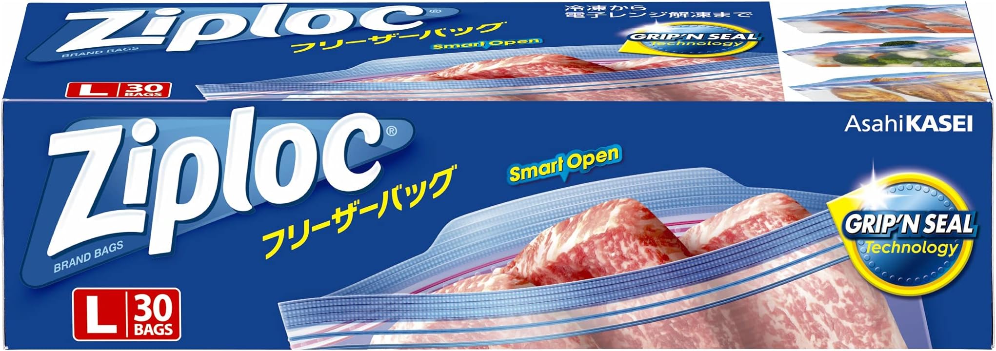 Amazon | Ziploc ジップロック フリーザーバッグ M70枚入 | Ziploc | 保存用バッグ・ポリ袋