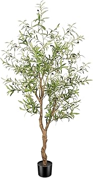 Amazon.com: FEELEAD Artificial Olive Tree 6ft -Tall Fake Potted Olive ...