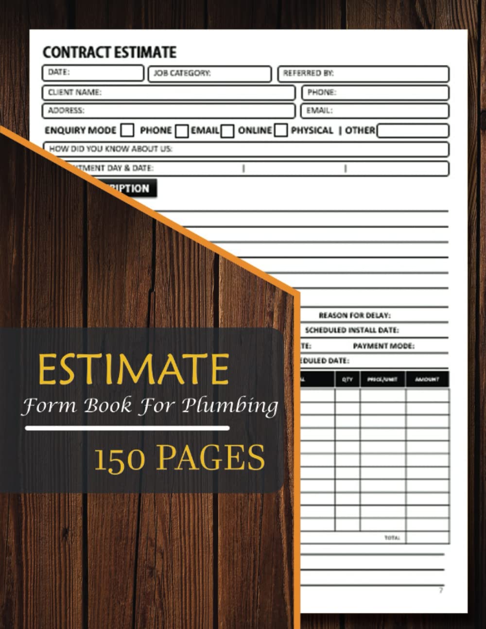Estimating Form Book For Plumbing: Plumber Work Estimate Book To Track ...