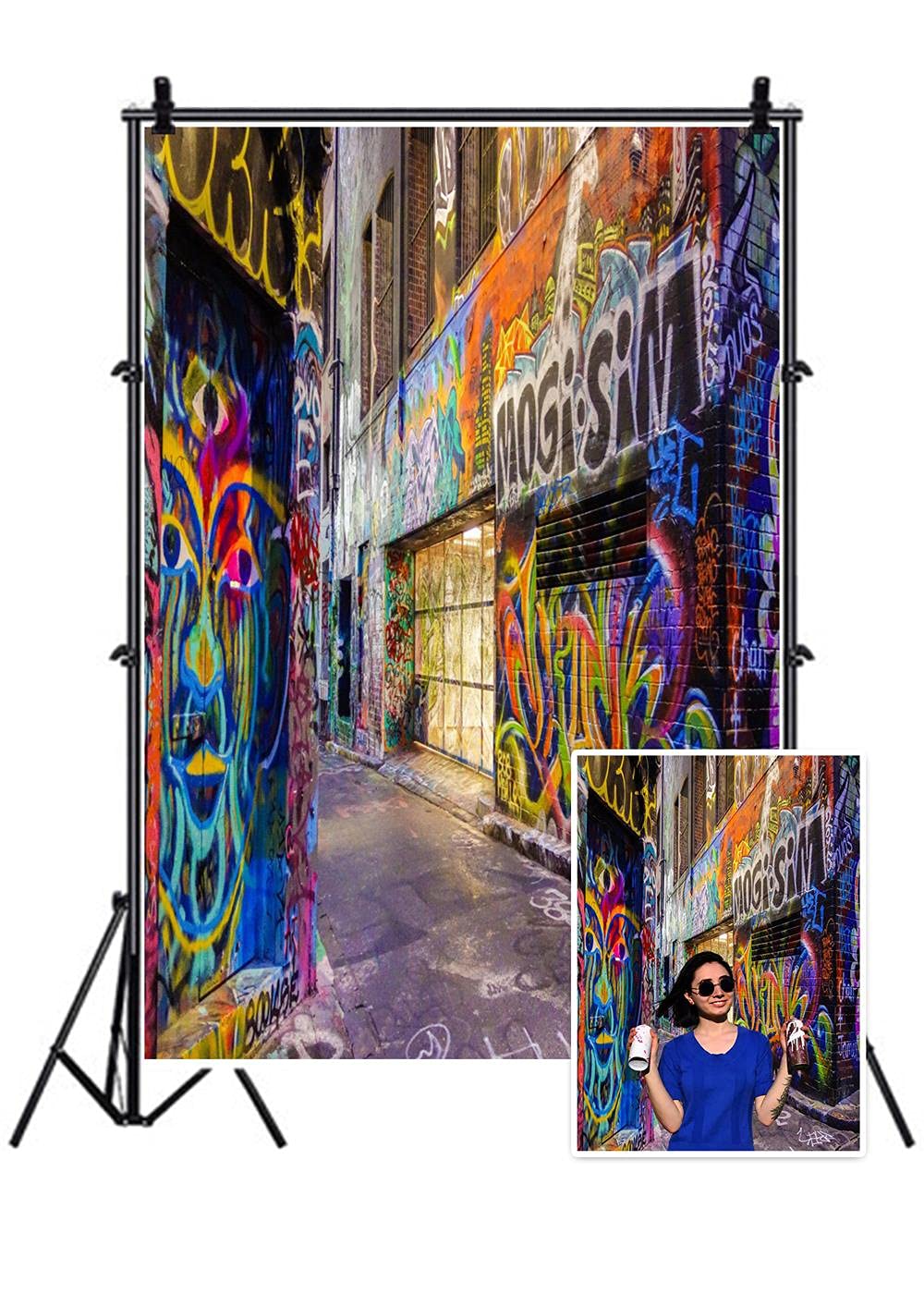 Amazon.com : AOFOTO 5x7ft Graffiti Street Art Photography Background ...