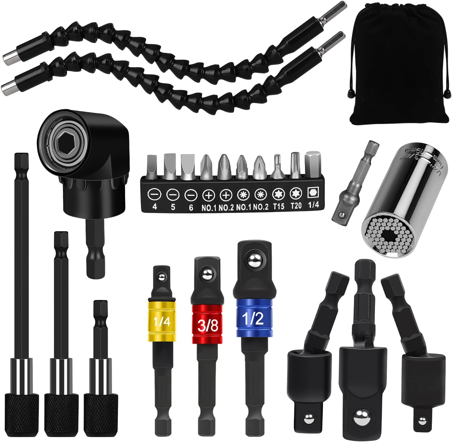 Perhonor Right Angle Drill Bit, 1/4'' 105 Degree Right Angle Drill+1/4 ...