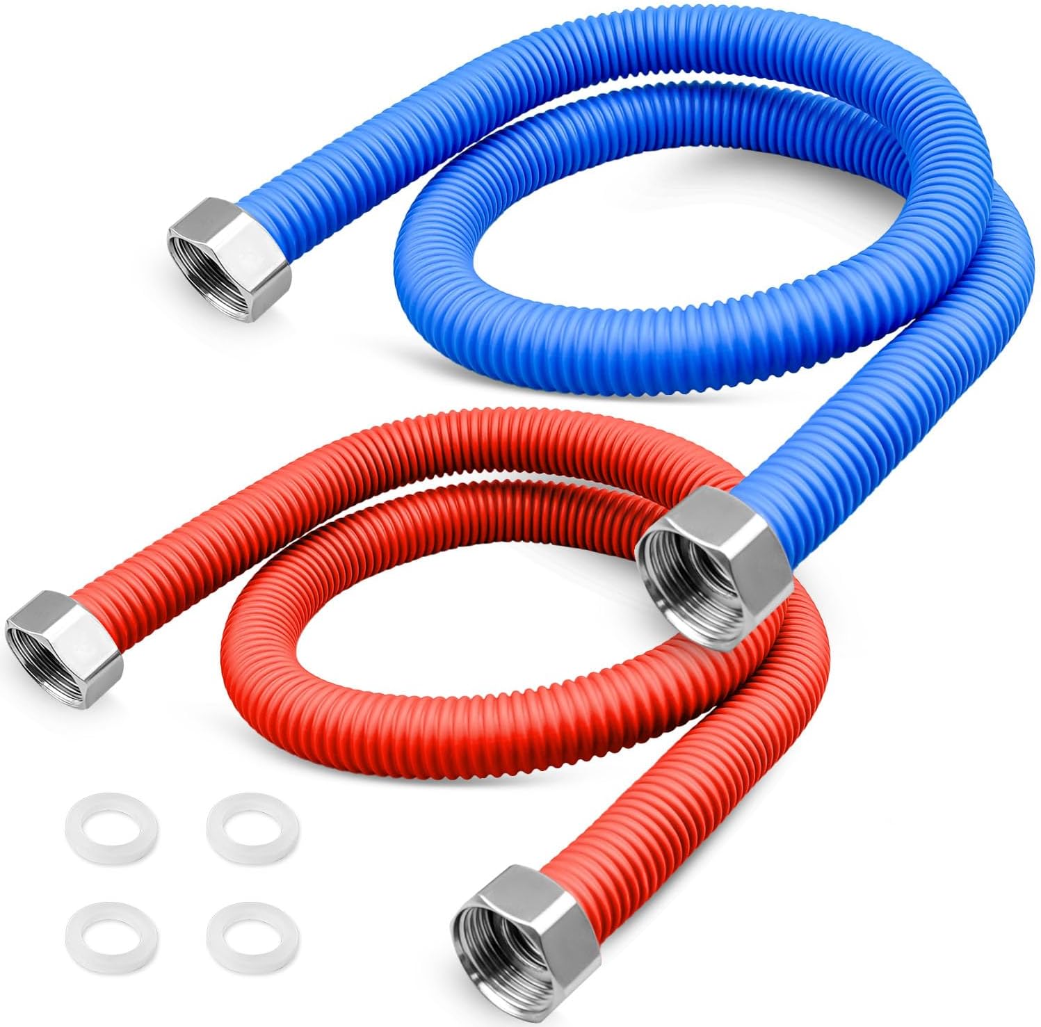 2 Pcs 36Inch Flexible Stainless Steel Corrugated Water Heater Connector ...