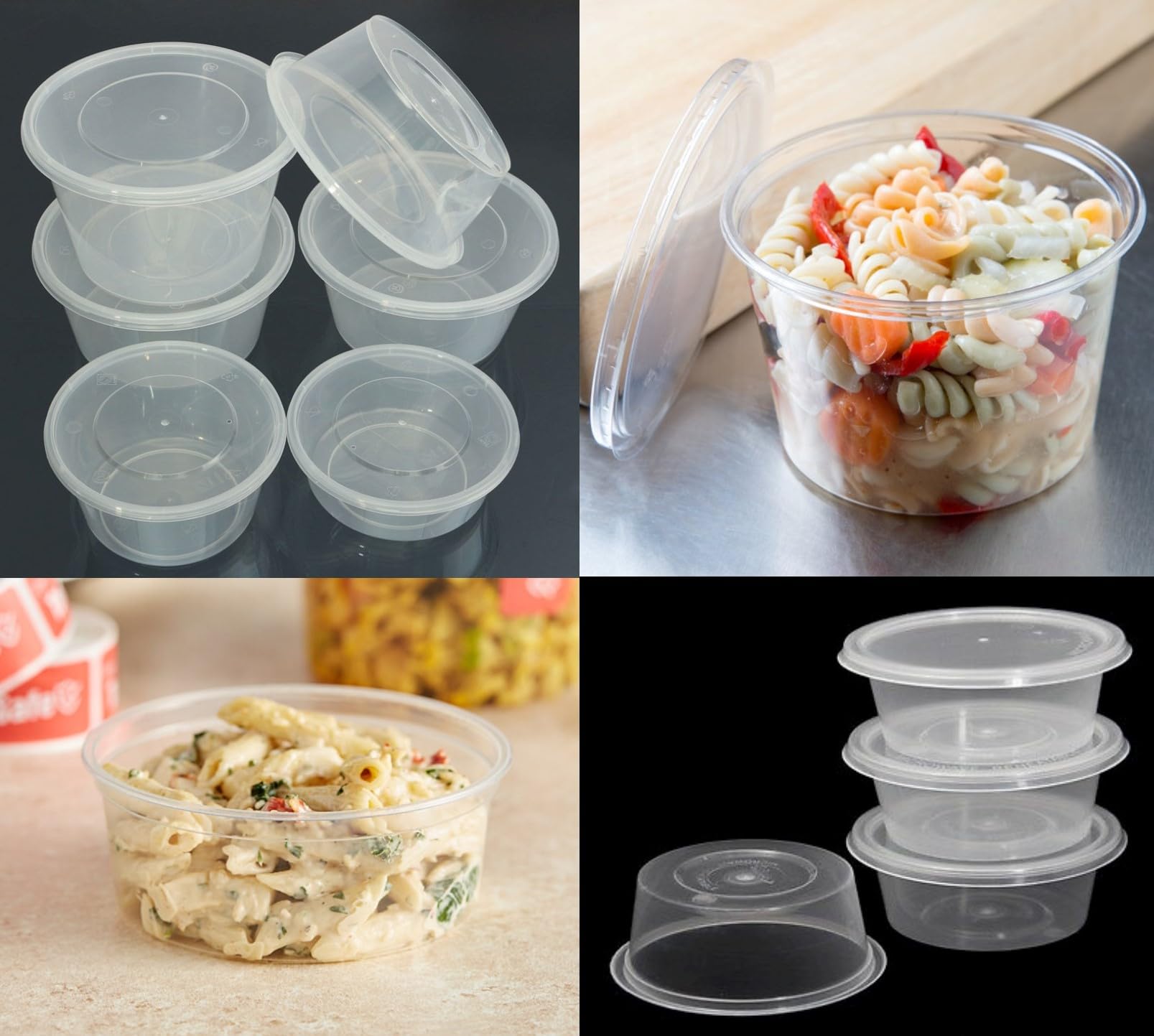 HOT BARGAINS 50 X Takeaway Containers With Lids Clear Round Plastic ...