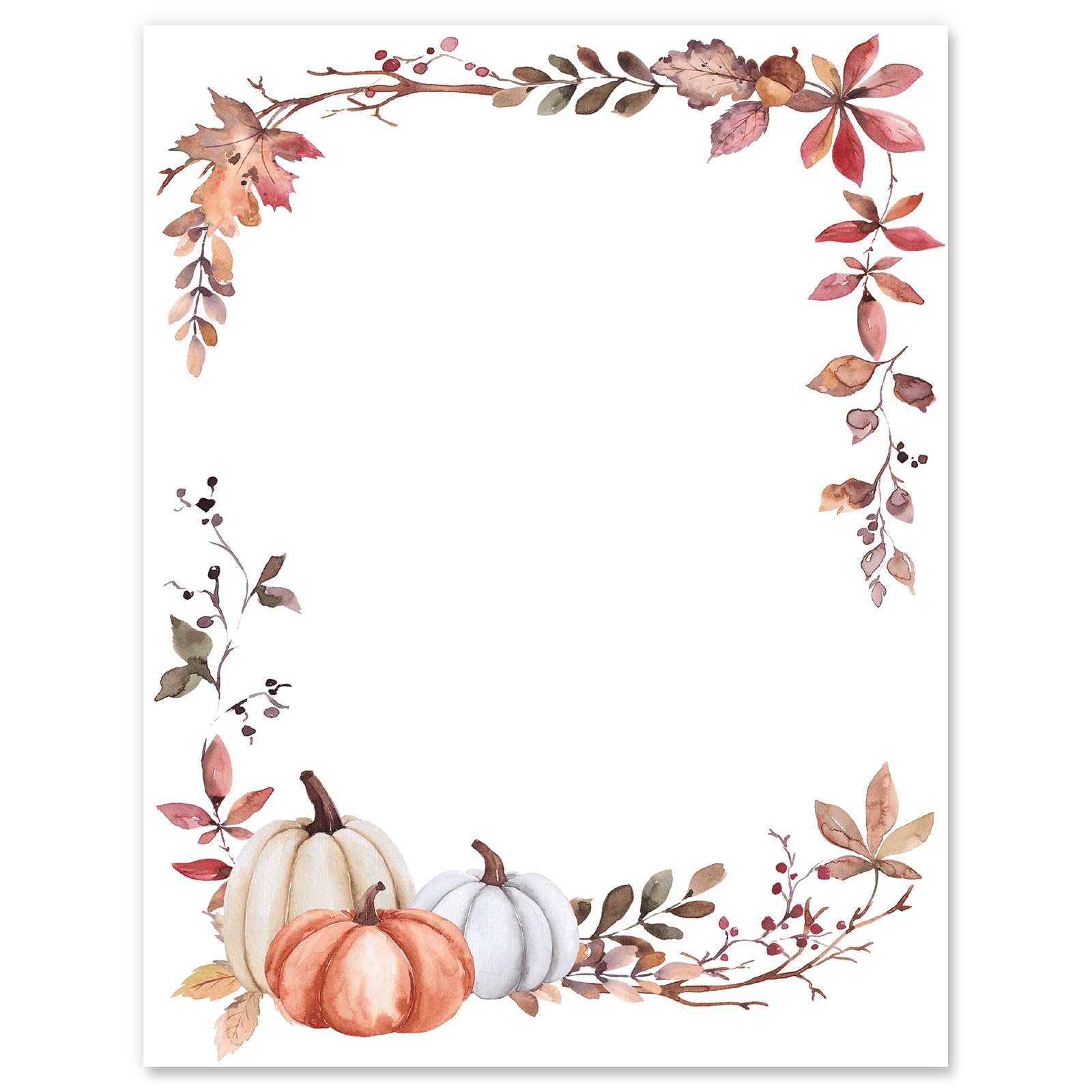 Amazon.com : AnyDesign 60 Sheet Fall Watercolor Stationery Letterhead ...