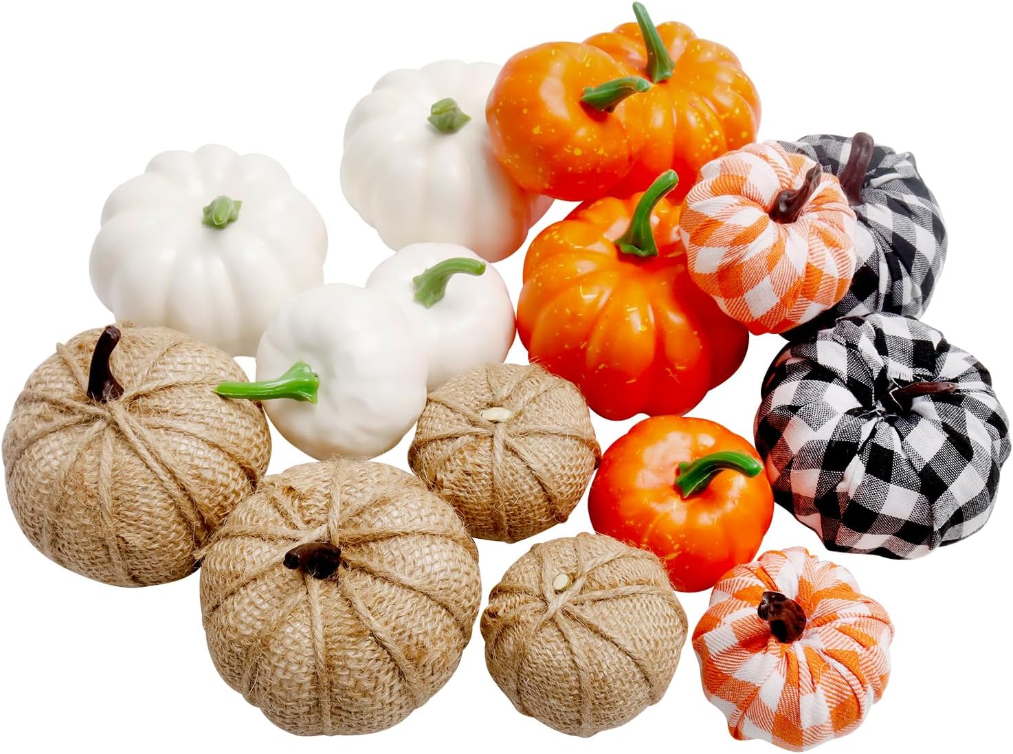 Amazon.com: X Hot Popcorn 16PCS Artificial Pumpkins Faux Foam Pumpkins ...