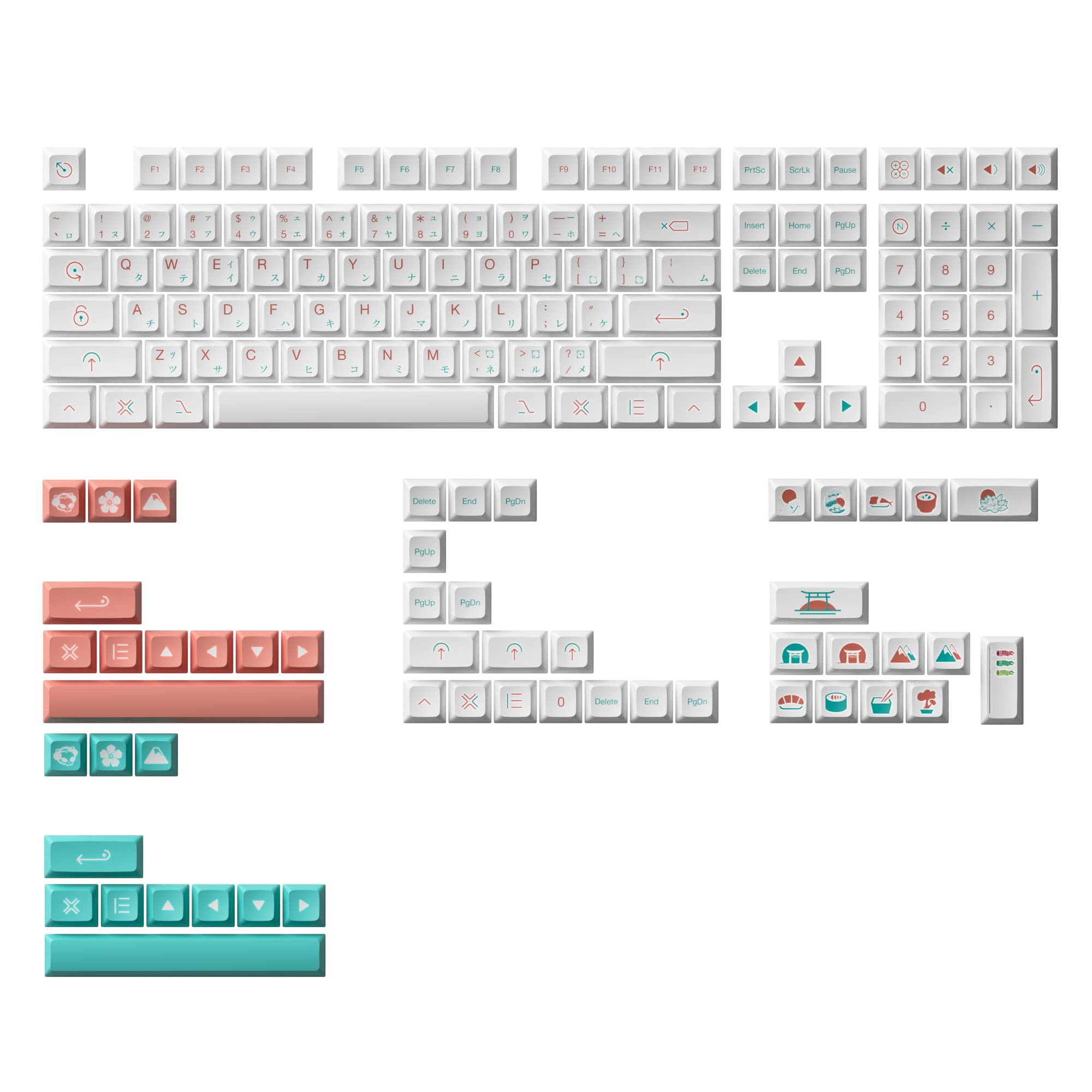 Akko Custom Keycaps Set for Mac Windows Mechanical Keyboards, Red Fuji ...