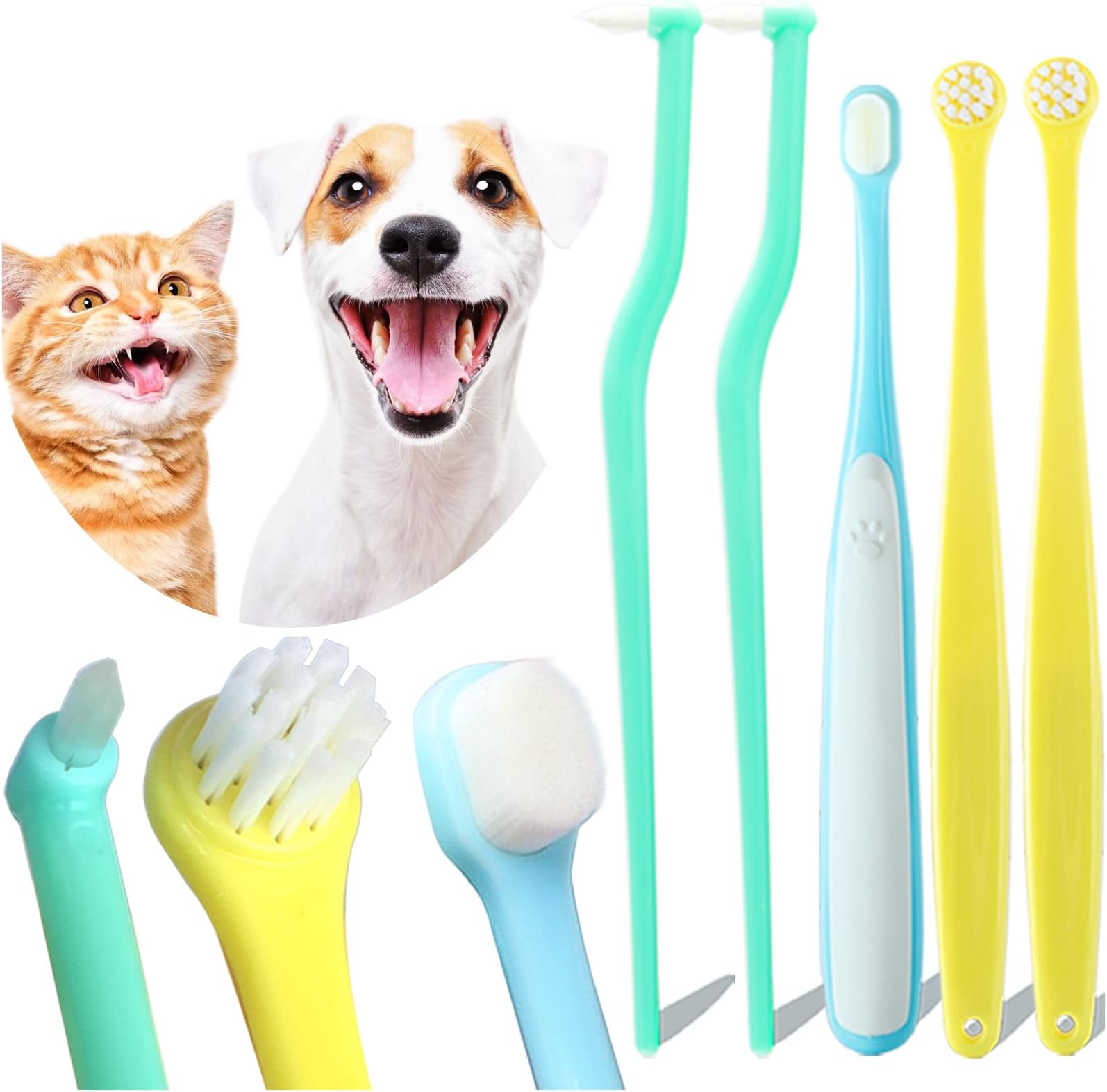 Amazon.com: PenVinoo Dual Sided cat Toothbrush, Finger Toothbrush with ...