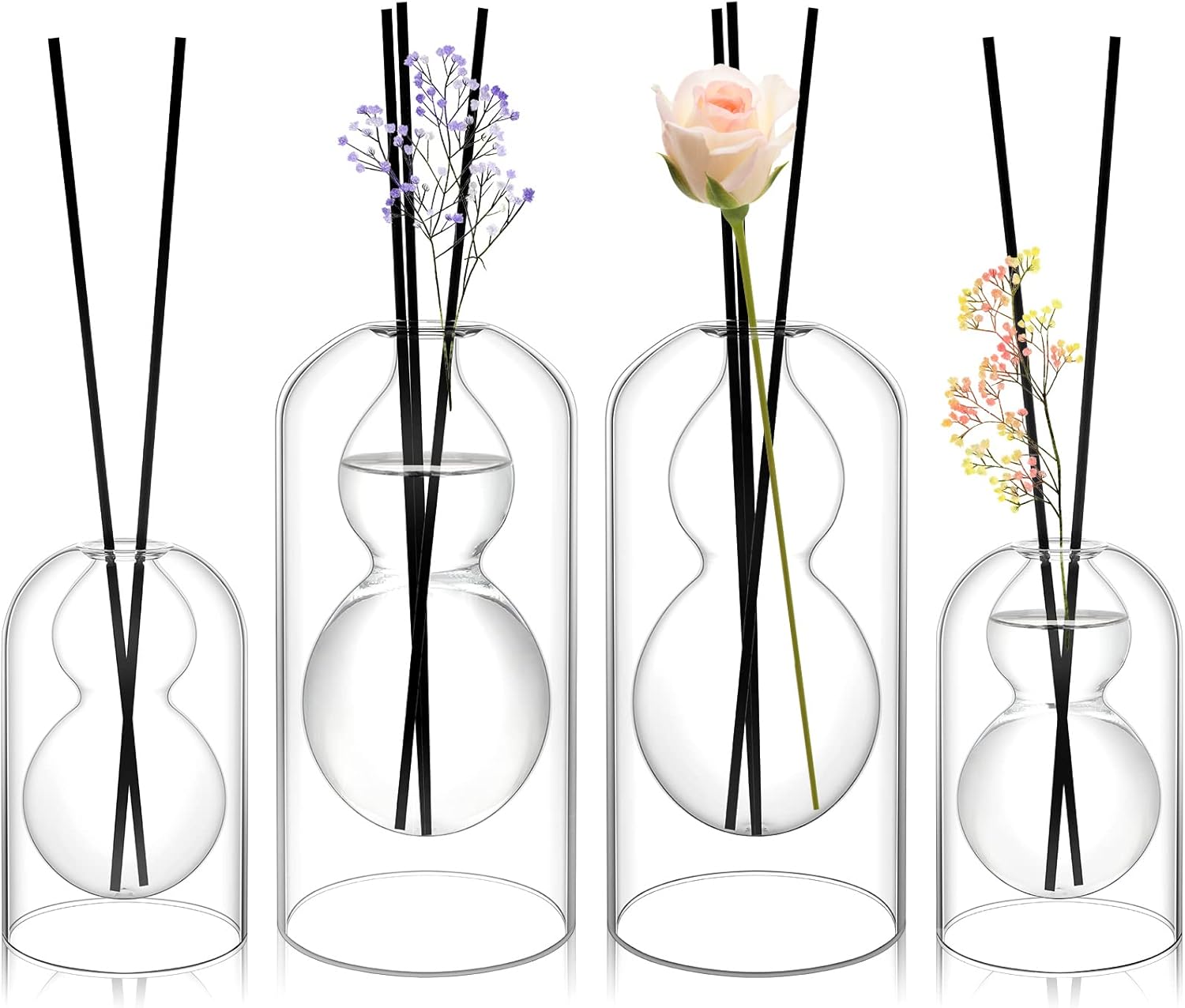 Amazon.com: 4 Pcs Gourd Aromatherapy Glass Reed Diffuser Bottle Empty ...