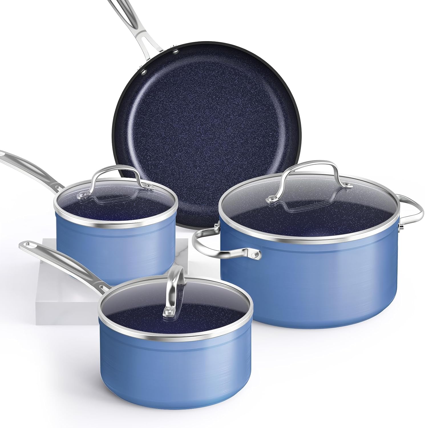 Amazon.com: Nuwave Healthy Duralon Blue Ceramic Nonstick Coated 7pc ...