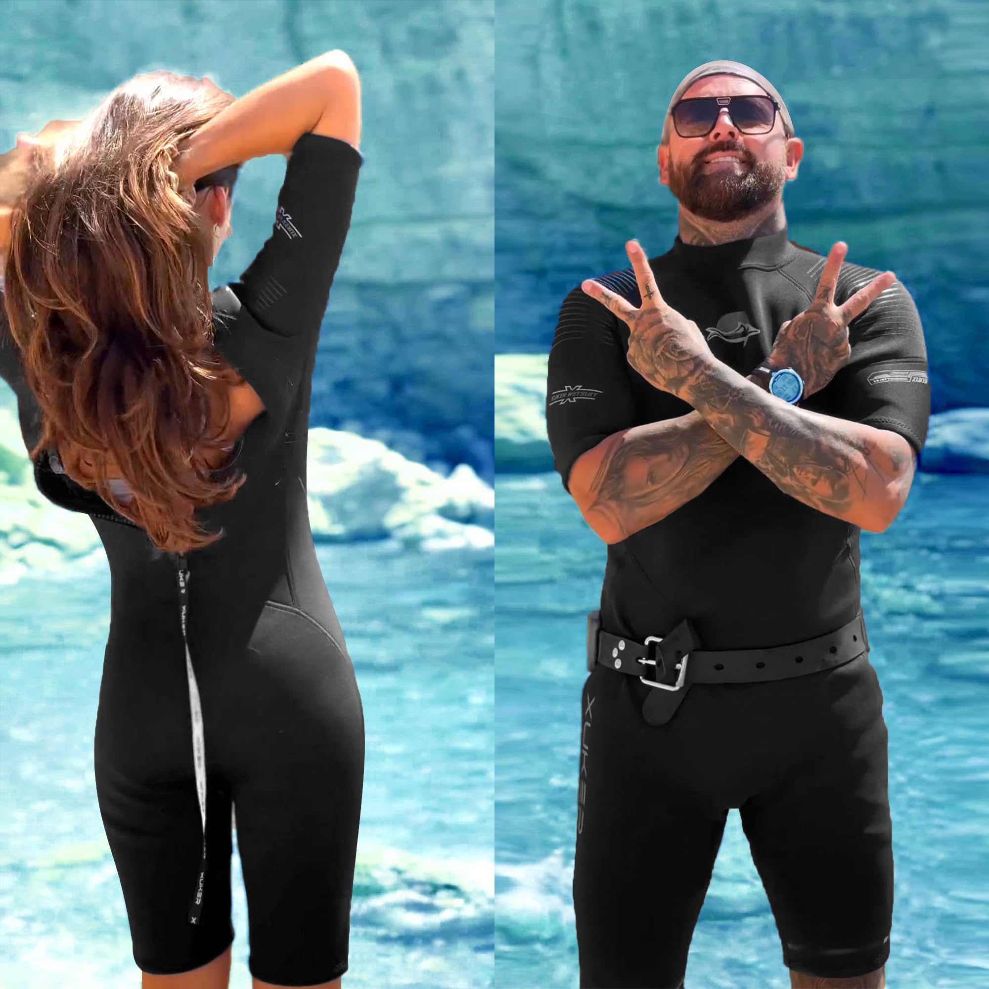 Snapklik.com : Mens Shorty Wetsuit Women, 3mm Full Body Back Zip Diving ...