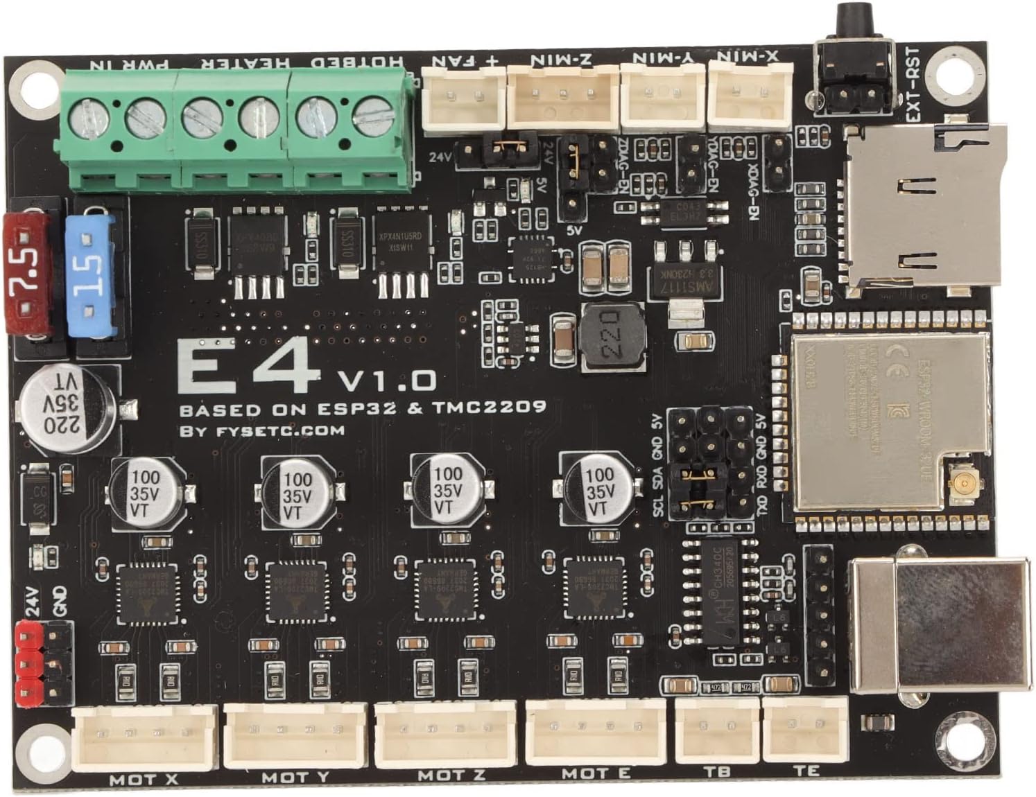 GOWENIC 3D Printer Motherboard, E4 V1.0 ESP32 Motherboard Controller ...