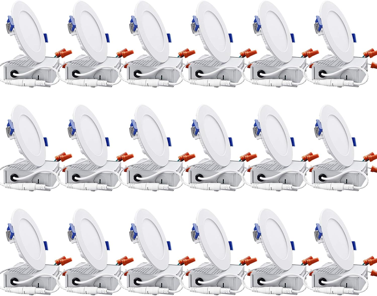 TORCHSTAR 18-Pack 10W 4 Inch Low Profile Ultra-Thin Recessed Ceiling ...