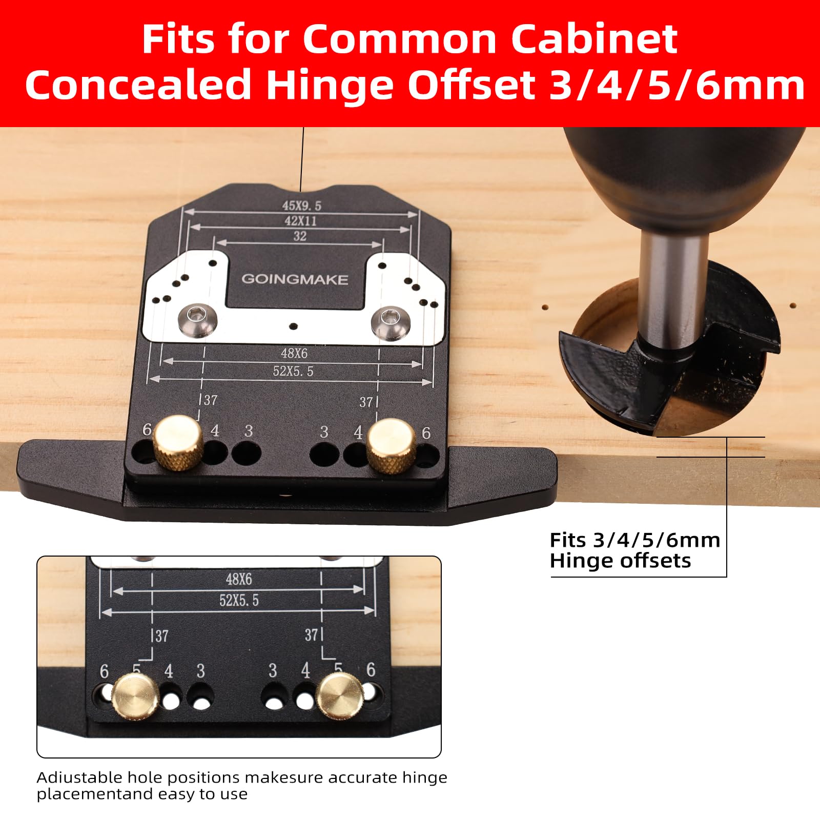 Snapklik.com : GOINGMAKE 2 In 1 Simple Concealed Hinge Jig
