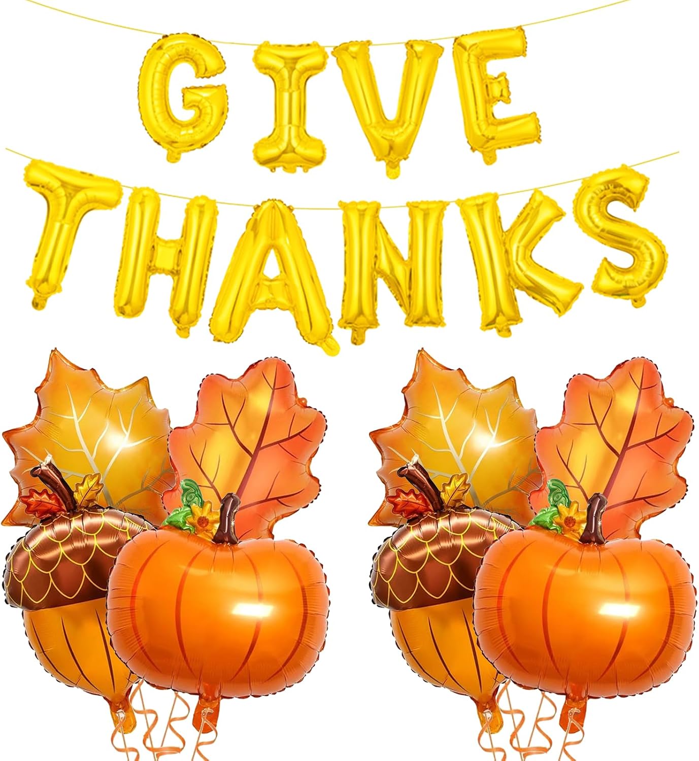 Amazon.com: Fall Thanksgiving Balloons Banner Large Premium Foil ...