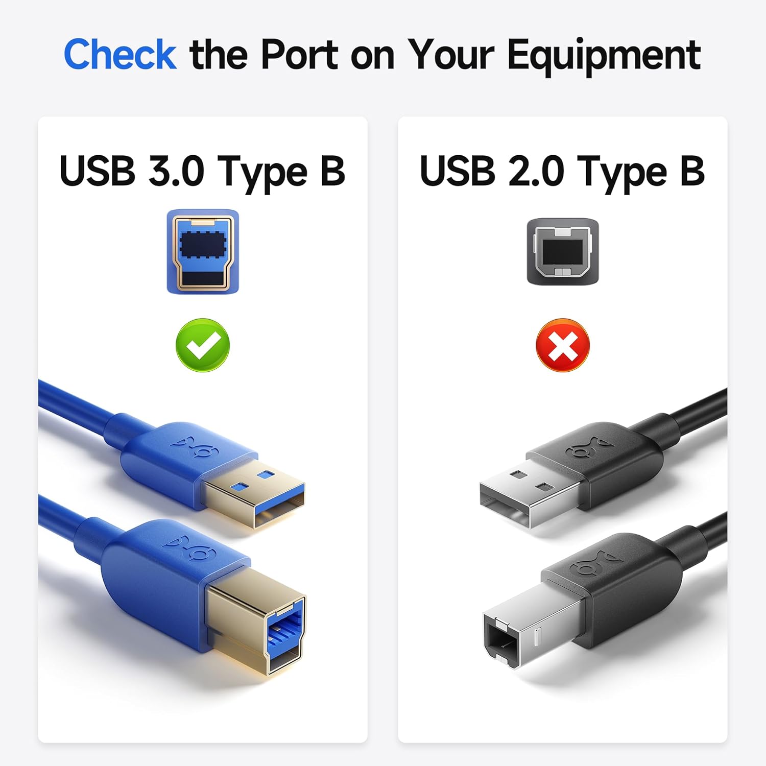 Cable Matters Long USB 3.0 Cable -10ft, USB 3 Cable, USB 3.0 A to B ...