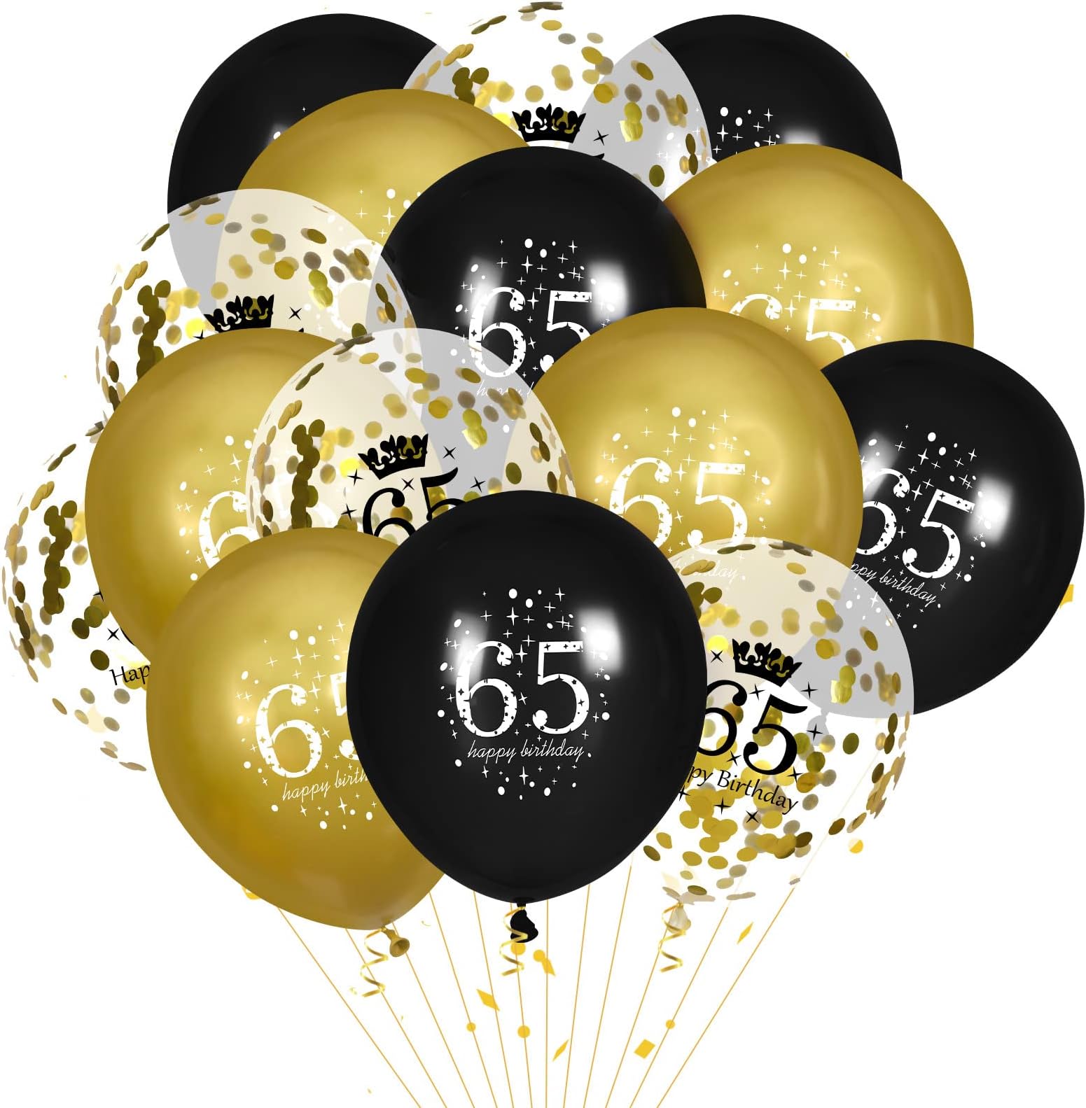 Amazon.com: 40inch Gold Foil 65 Helium Jumbo Digital Number Balloons ...